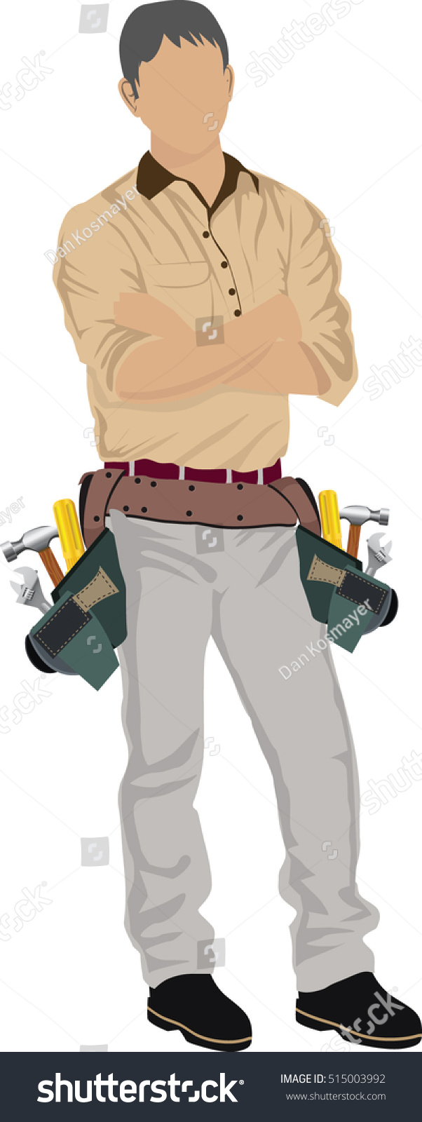 Maintenance Man Vector Cartoon Drawing Stock Vector (Royalty Free ...