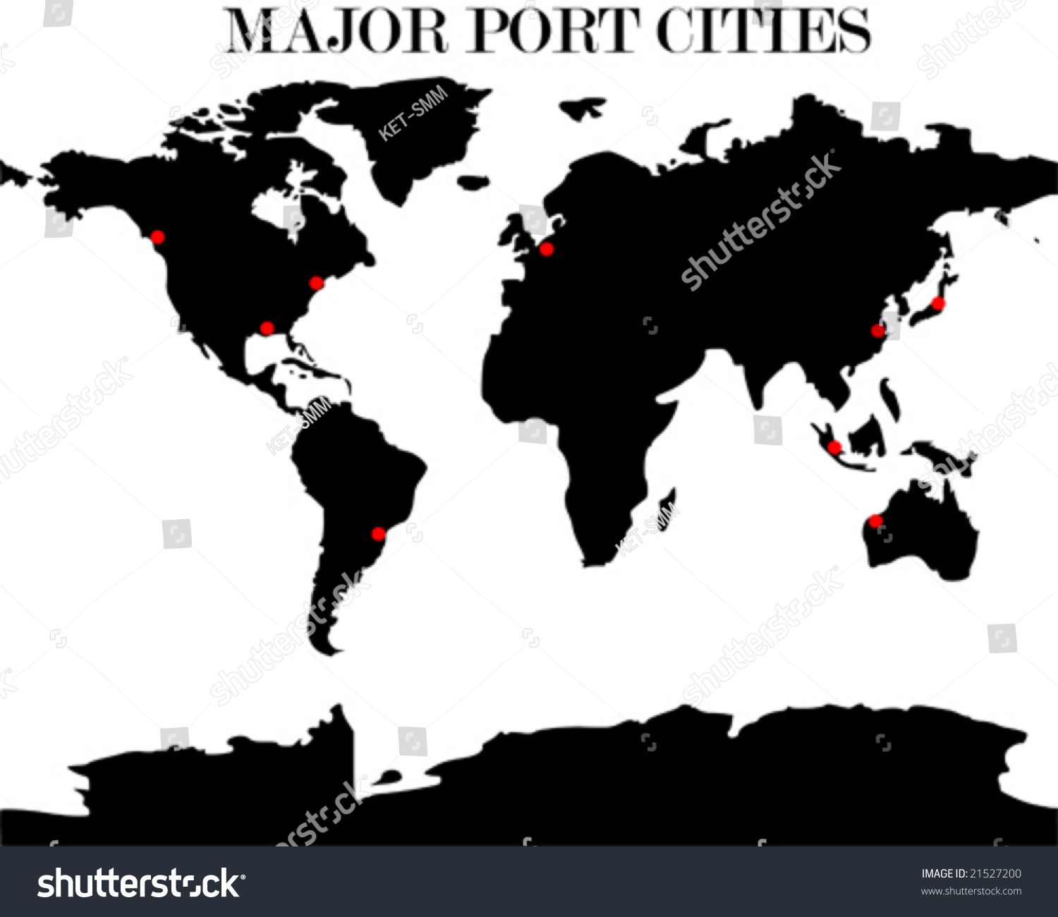 Major Shipping Ports Map Stock Vector (Royalty Free) 21527200