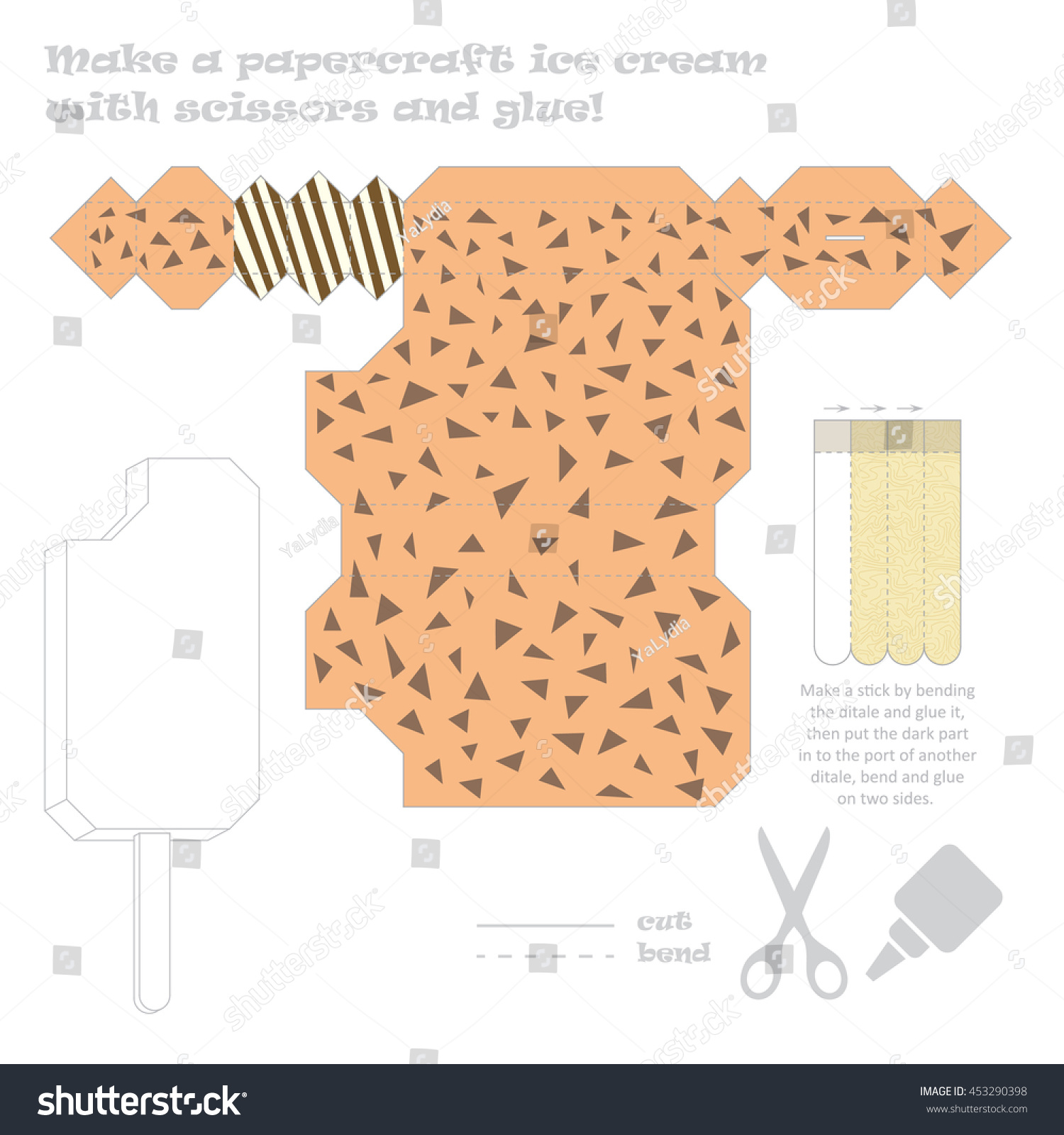 Make Paper Craft Ice Cream Type Stock Vector (Royalty Free) 453290398 ...