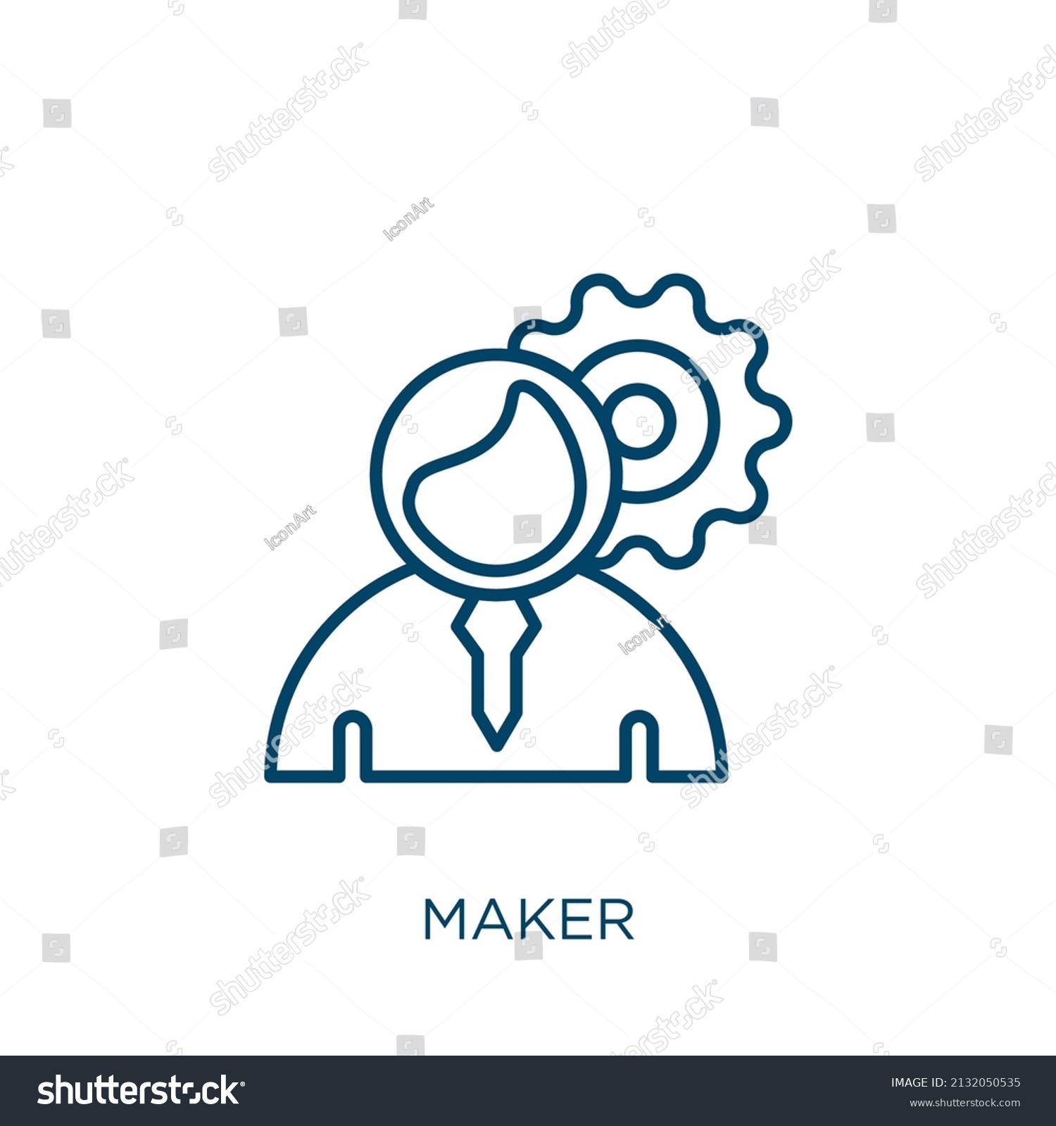 Maker Icon Thin Linear Maker Outline Stock Vector (Royalty Free ...