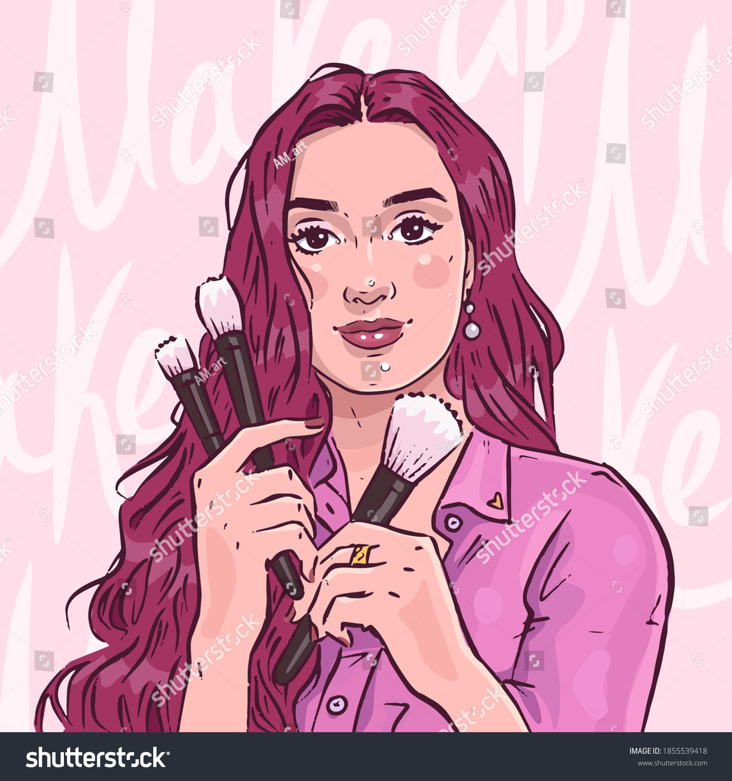 Makeup Artist Concept Vector Illustration Stock Vector (Royalty Free ...