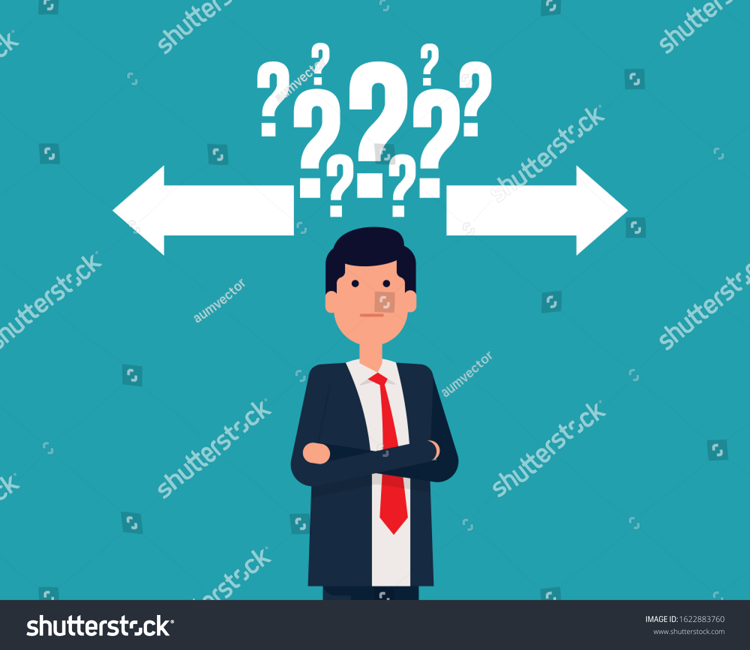 Making Decision Arrows Question Mark Above Vetor Stock Livre De Direitos 1622883760