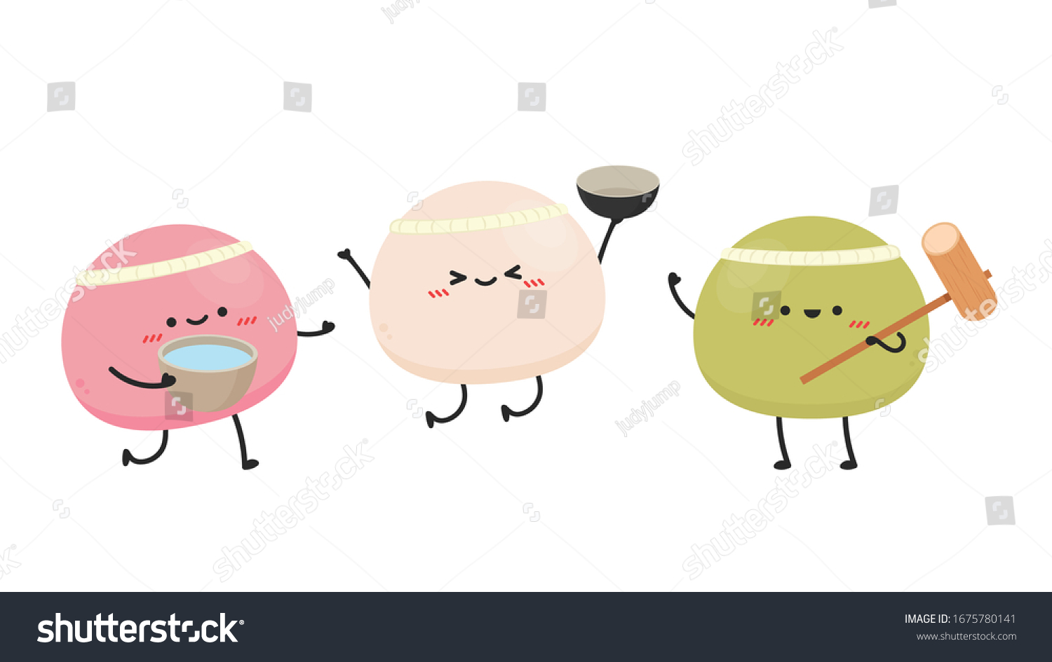 Making Mochi Vector Mochi Character Design Stock Vector (Royalty Free ...