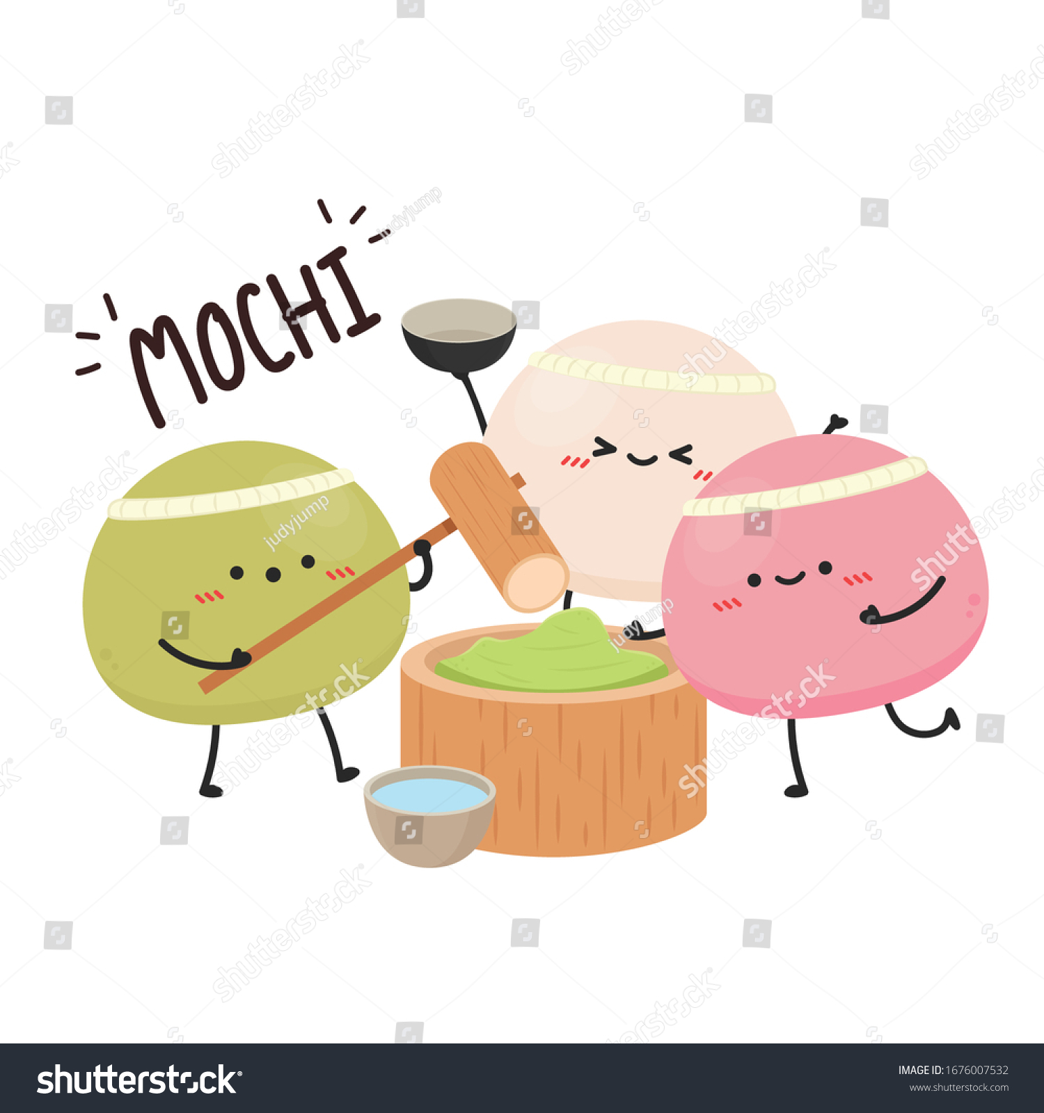 Making Mochi Vector Mochi Character Design Stock Vector (Royalty Free ...