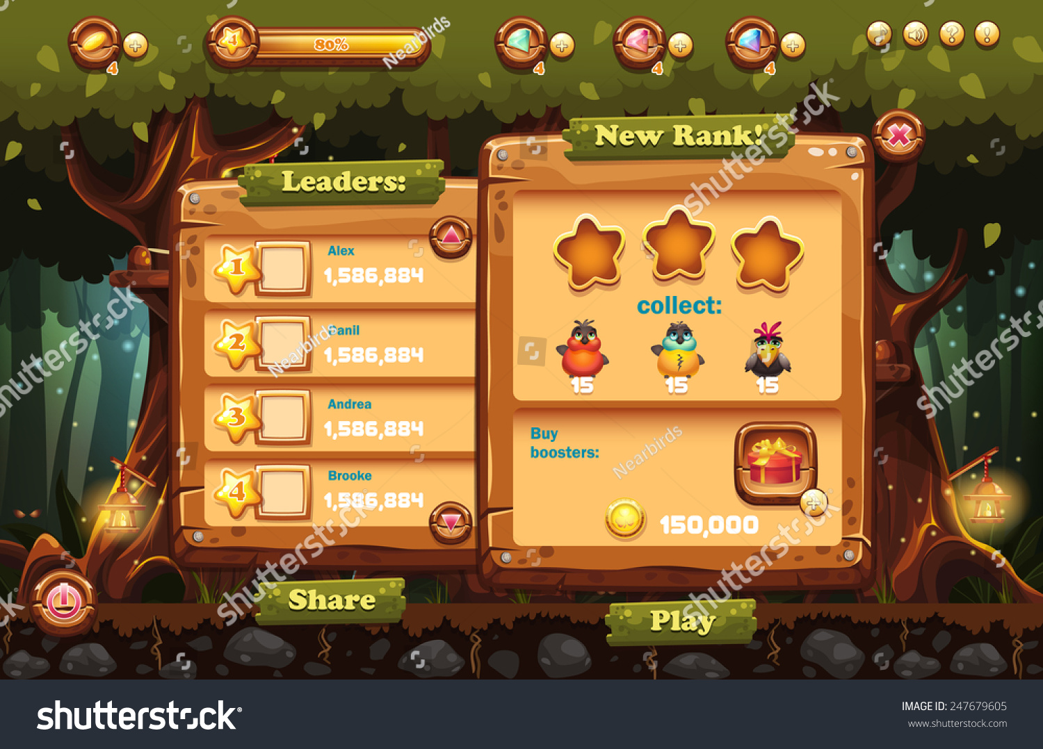 Making Screen Computer Game Magic Forest Stock Vector (Royalty Free ...