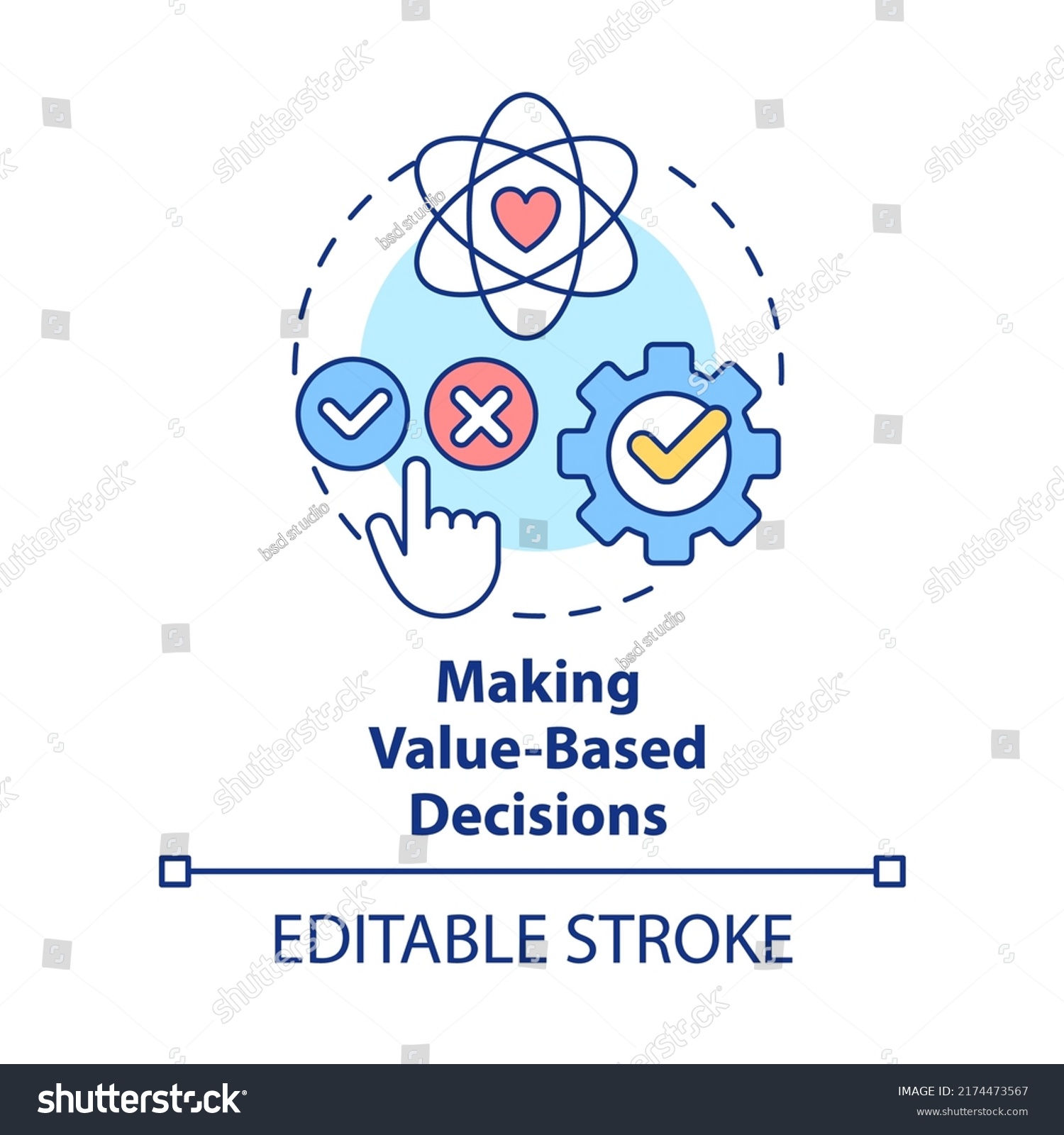 Making Valuebased Decisions Concept Icon Selfmanagement Stock Vector ...