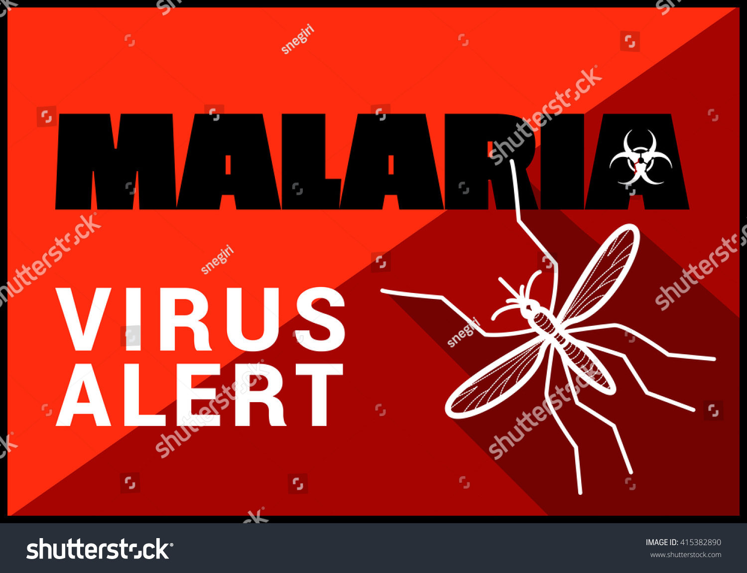 Malaria Virus Alert Flat Vector Outline: vector de stock (libre de ...