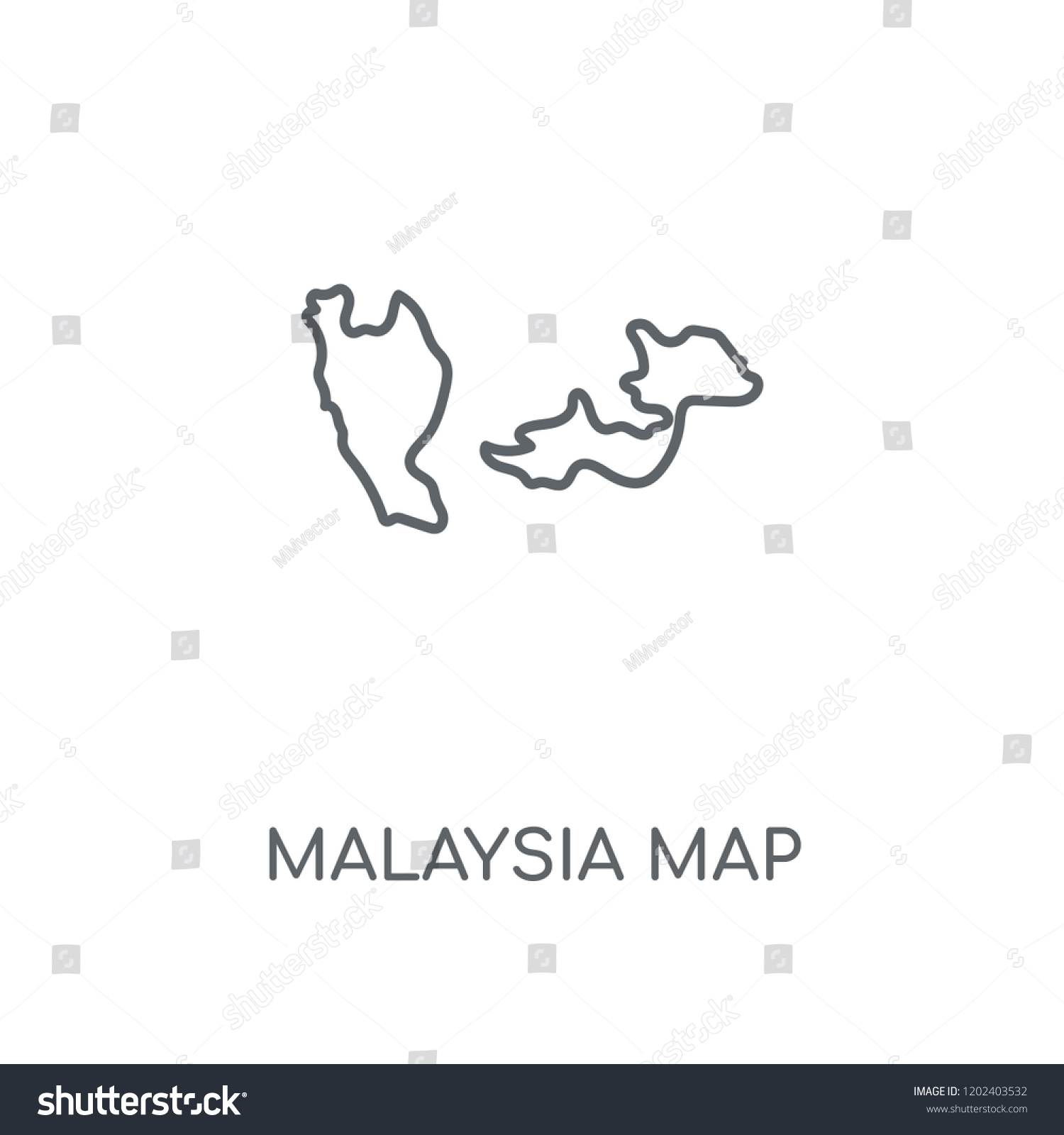 Malaysia Map Linear Icon Malaysia Map: เวกเตอร์สต็อก (ปลอดค่าลิขสิทธิ์ ...
