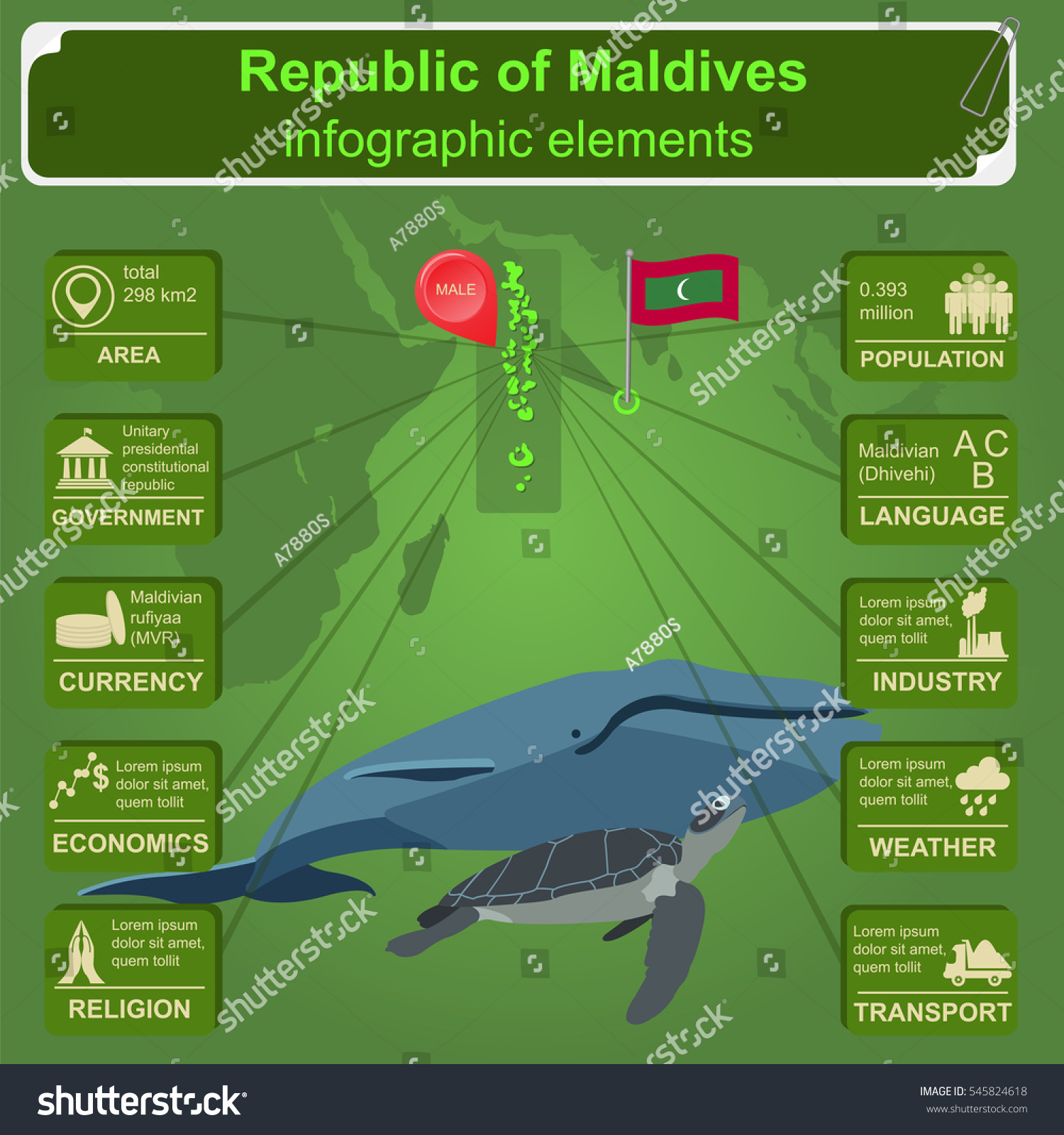 Maldives Infographics Statistical Data Sights Vector Stock Vector ...