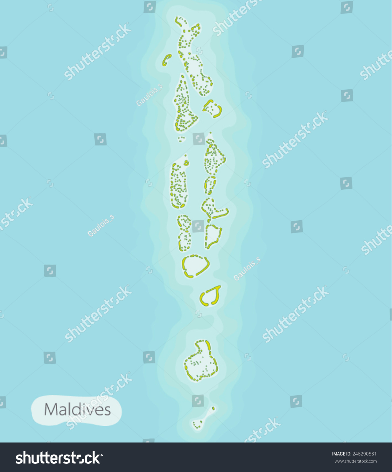 Maldives Map On Blue Background Stock Vector (Royalty Free) 246290581