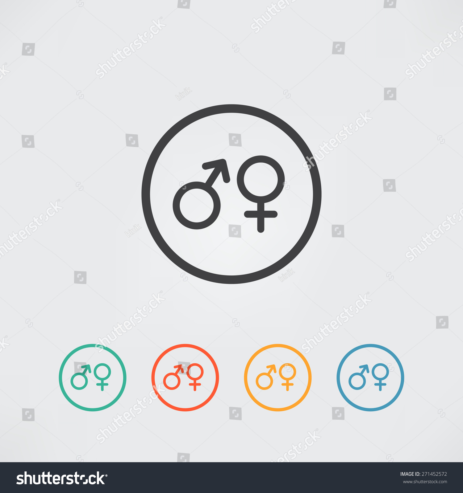 「male Female Flat Sex Symbol Vector」のベクター画像素材(ロイヤリティフリー) 271452572