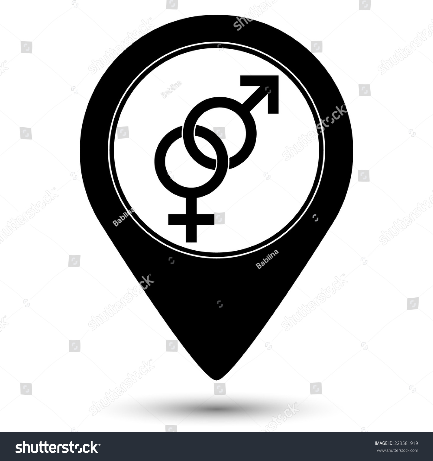 Male Female Sex Symbol Vector Map Stock Vector Royalty Free 223581919