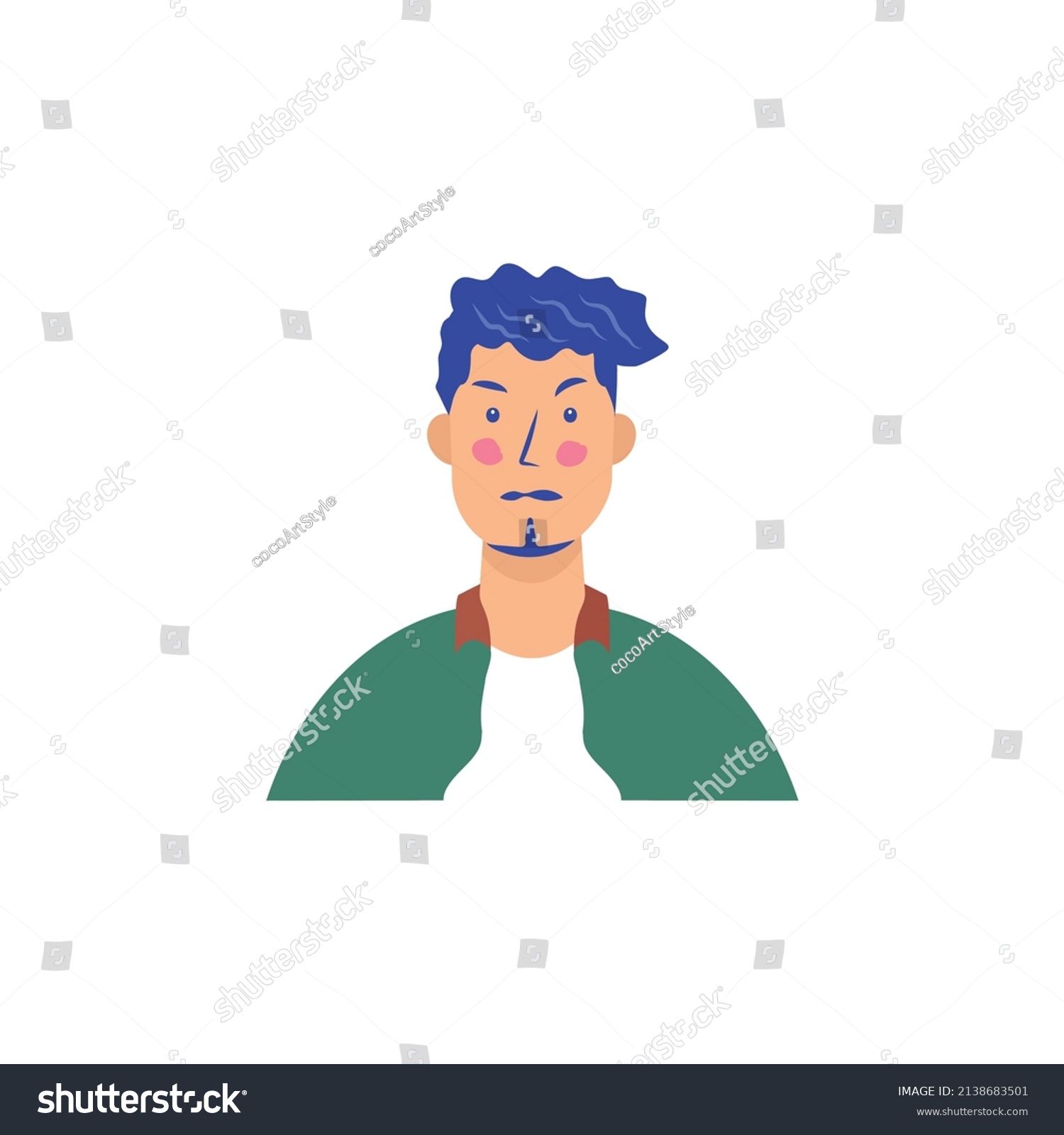 Male Avatar Jacket Beard Stock Vector (Royalty Free) 2138683501 ...