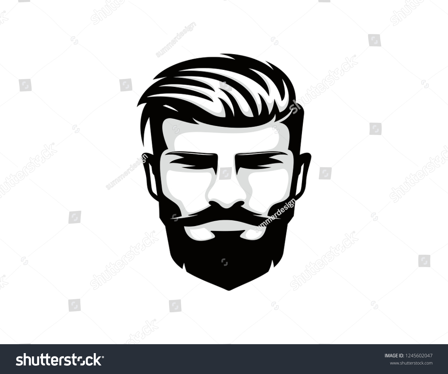 Male Face Vector Template Stock Vector (Royalty Free) 1245602047