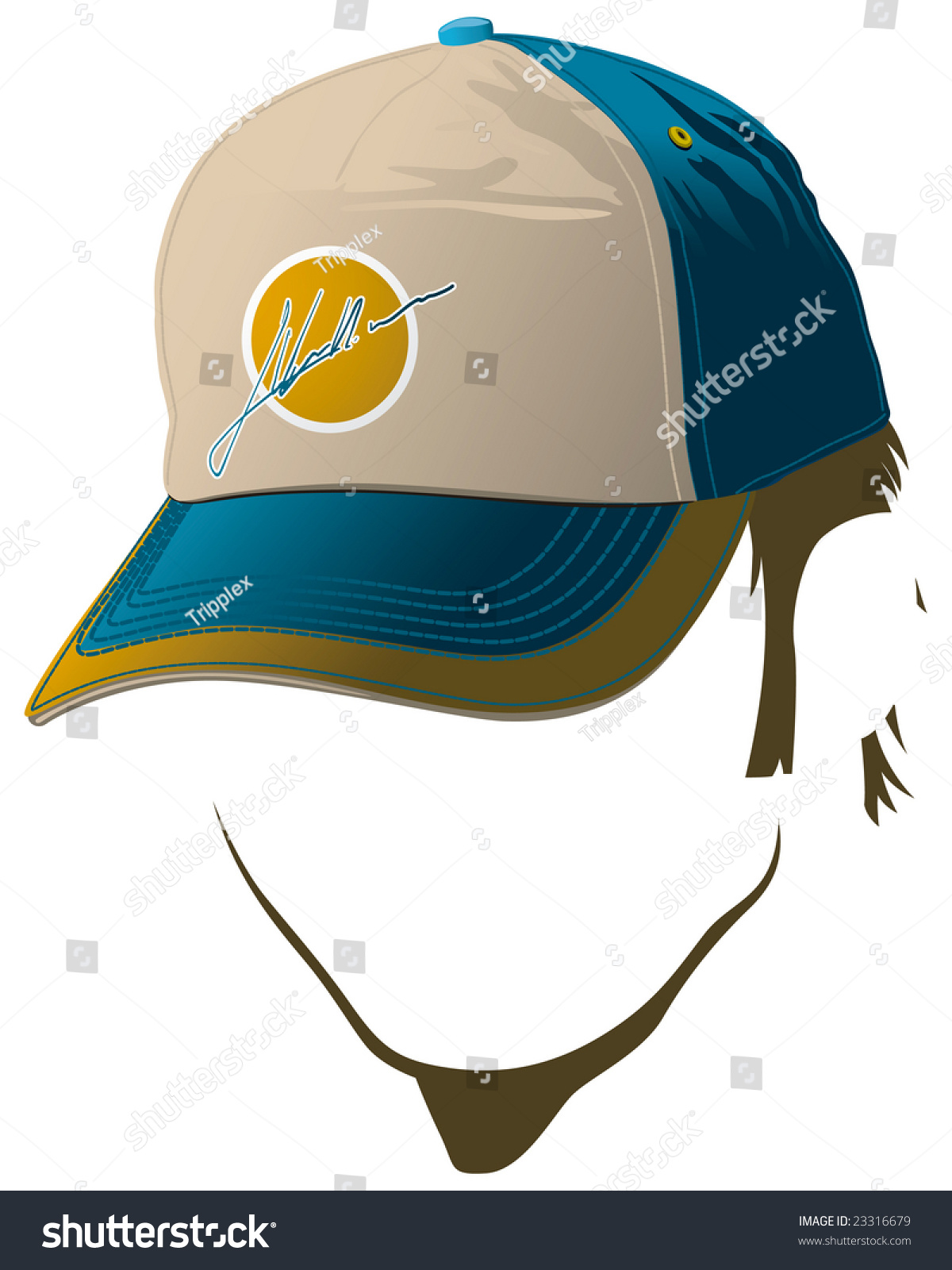 Male Face Baseball Cap Stock Vector (Royalty Free) 23316679