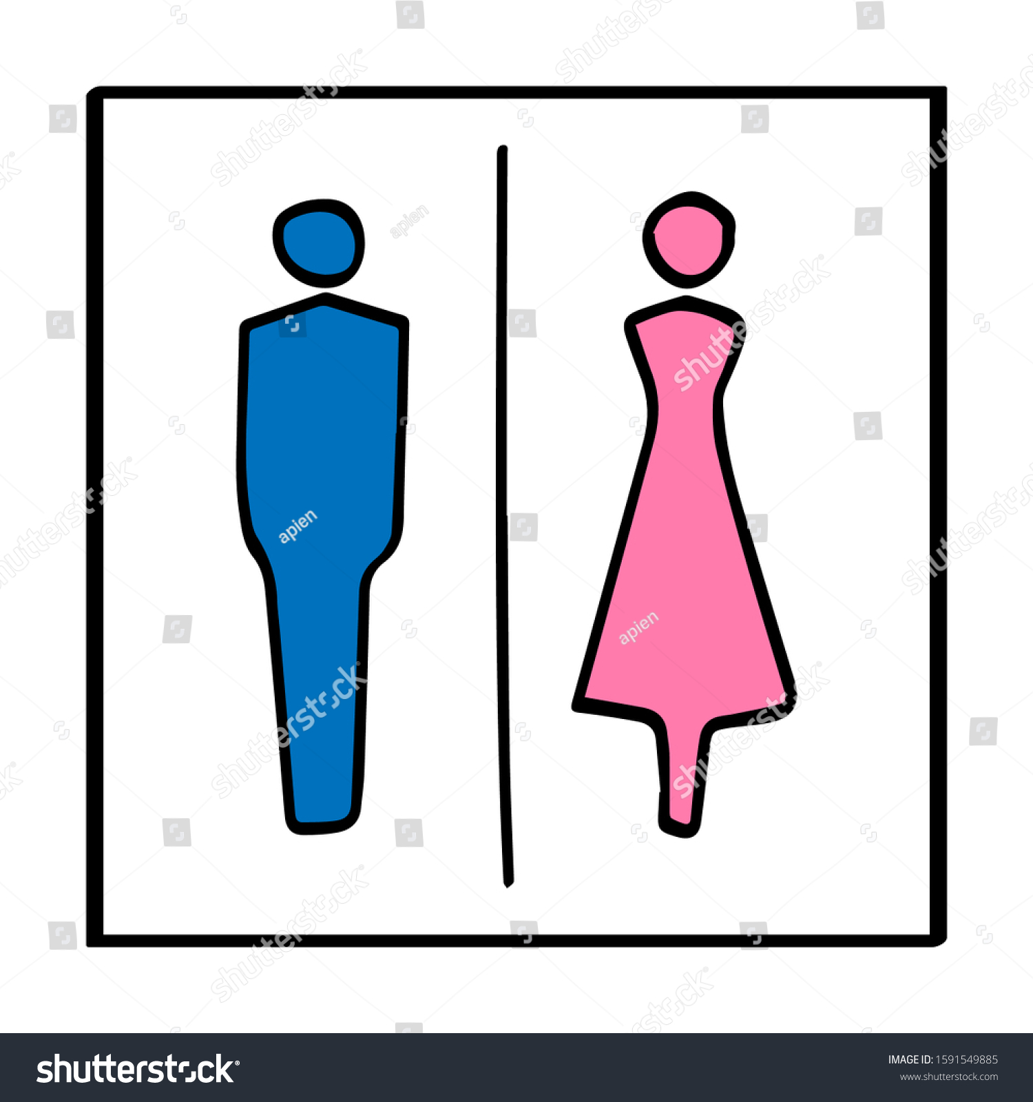 Male Female Toilet Restroom Sign Logo Stock Vector Royalty Free