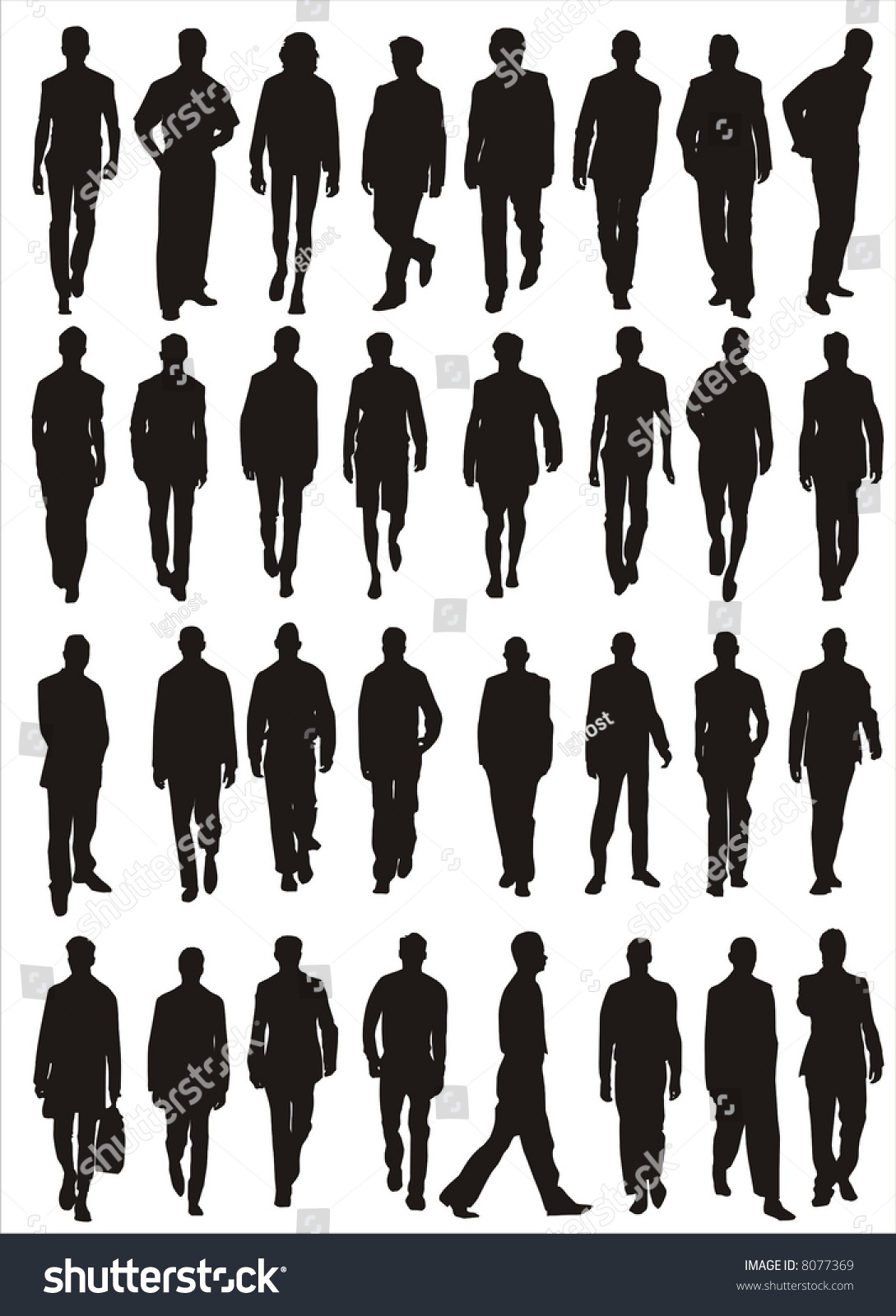 Male Models Vector Shapes: เวกเตอร์สต็อก (ปลอดค่าลิขสิทธิ์) 8077369 ...