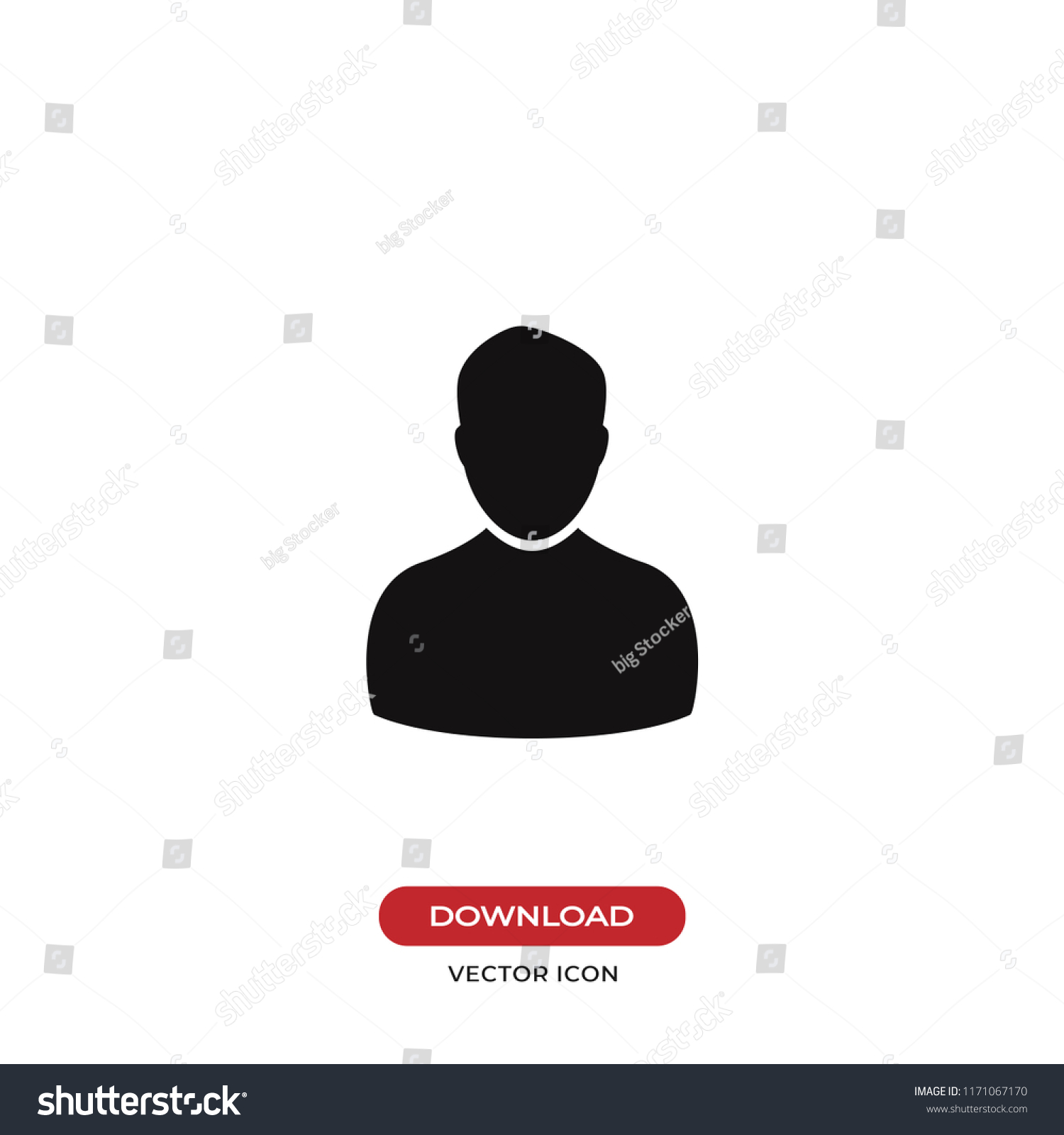 Male User Vector Icon Stock Vector (Royalty Free) 1171067170