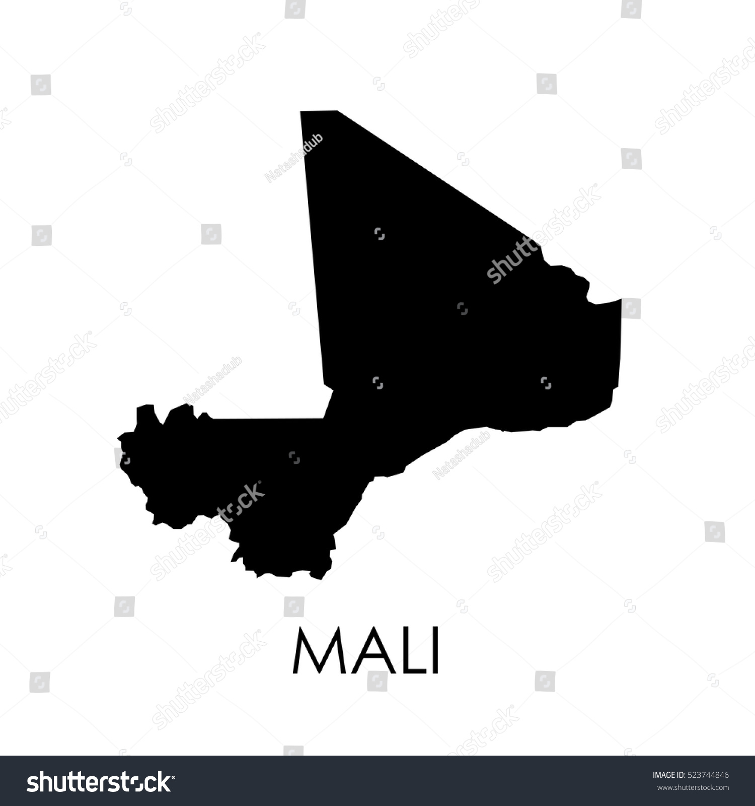 Mali Map White Background Stock Vector (Royalty Free) 523744846