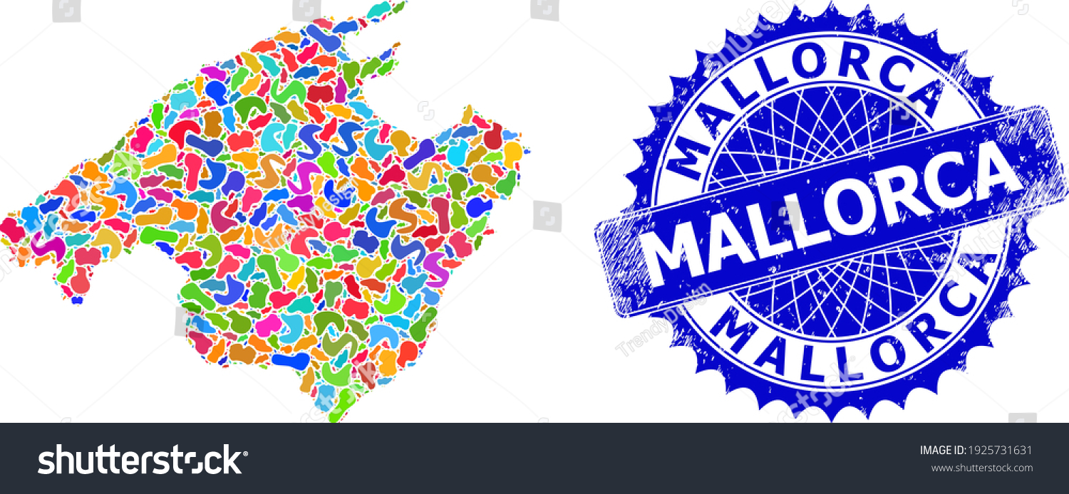 Mallorca Map Abstraction Splash Pattern Map Stock Vector (Royalty Free ...