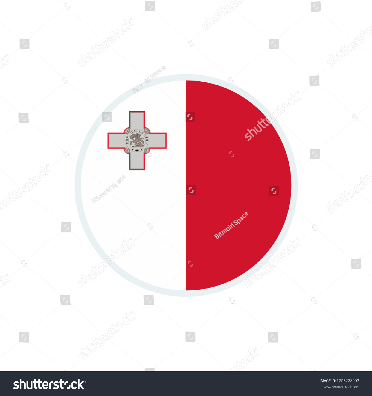 Malta Flag Malta Circle Flag: vector de stock (libre de regalías ...
