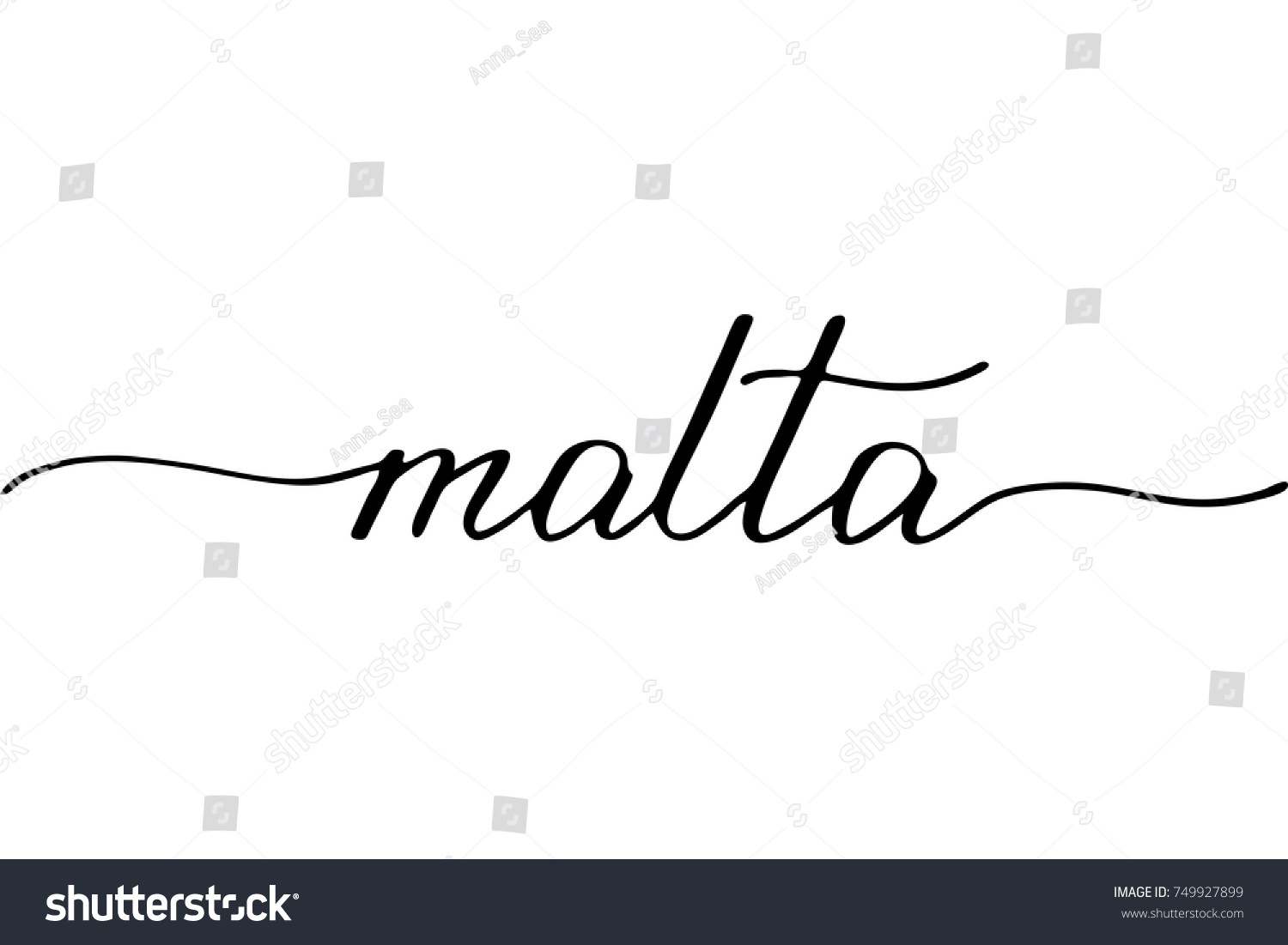 Malta Handwritten Text Vector Stock Vector (Royalty Free) 749927899 ...
