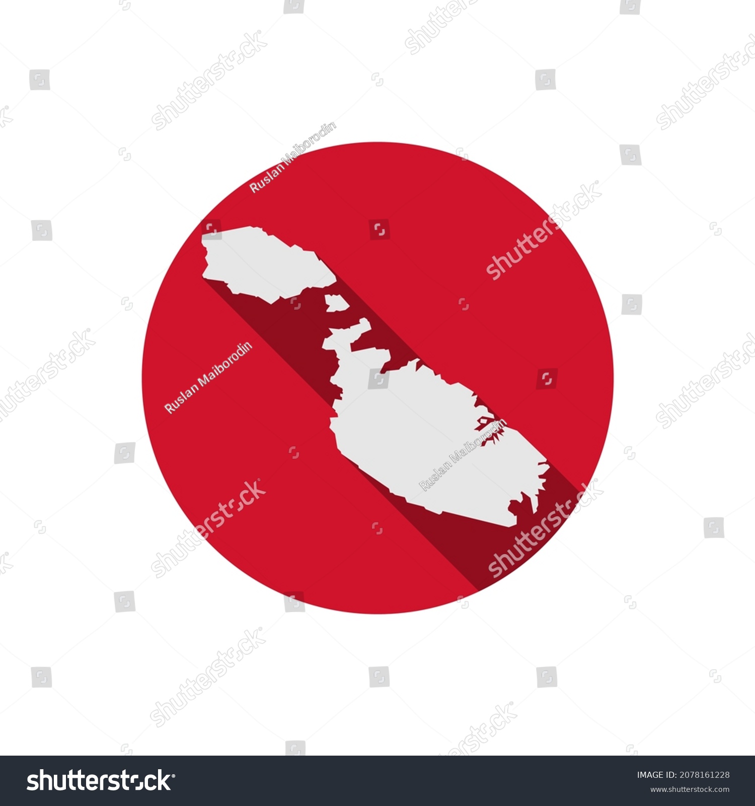 Malta Vector Map Isolated On Red Stock Vector (Royalty Free) 2078161228 ...
