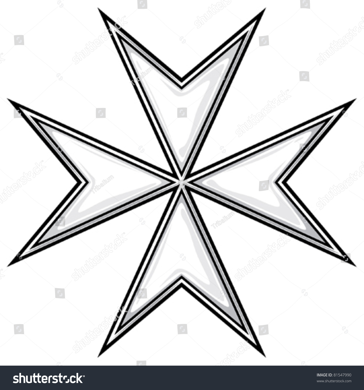 Maltese Cross Stock Vector 81547990 - Shutterstock