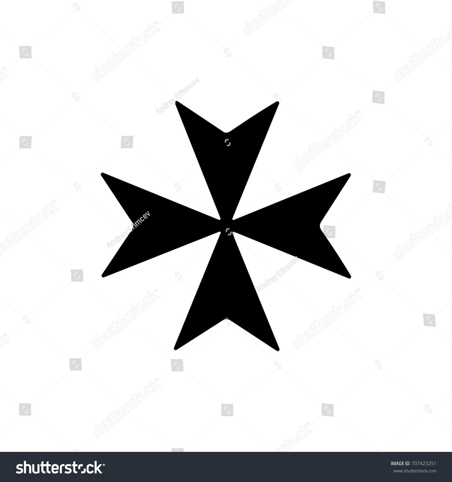 Maltese Cross Icon Vector Stock Vector (Royalty Free) 707423251