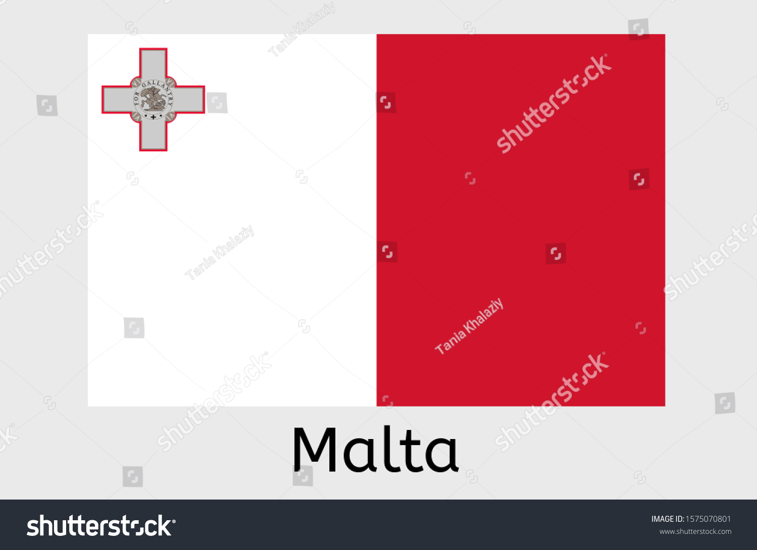 Maltese Flag Icon Malta Country Flag Stock Vector Royalty Free 1575070801