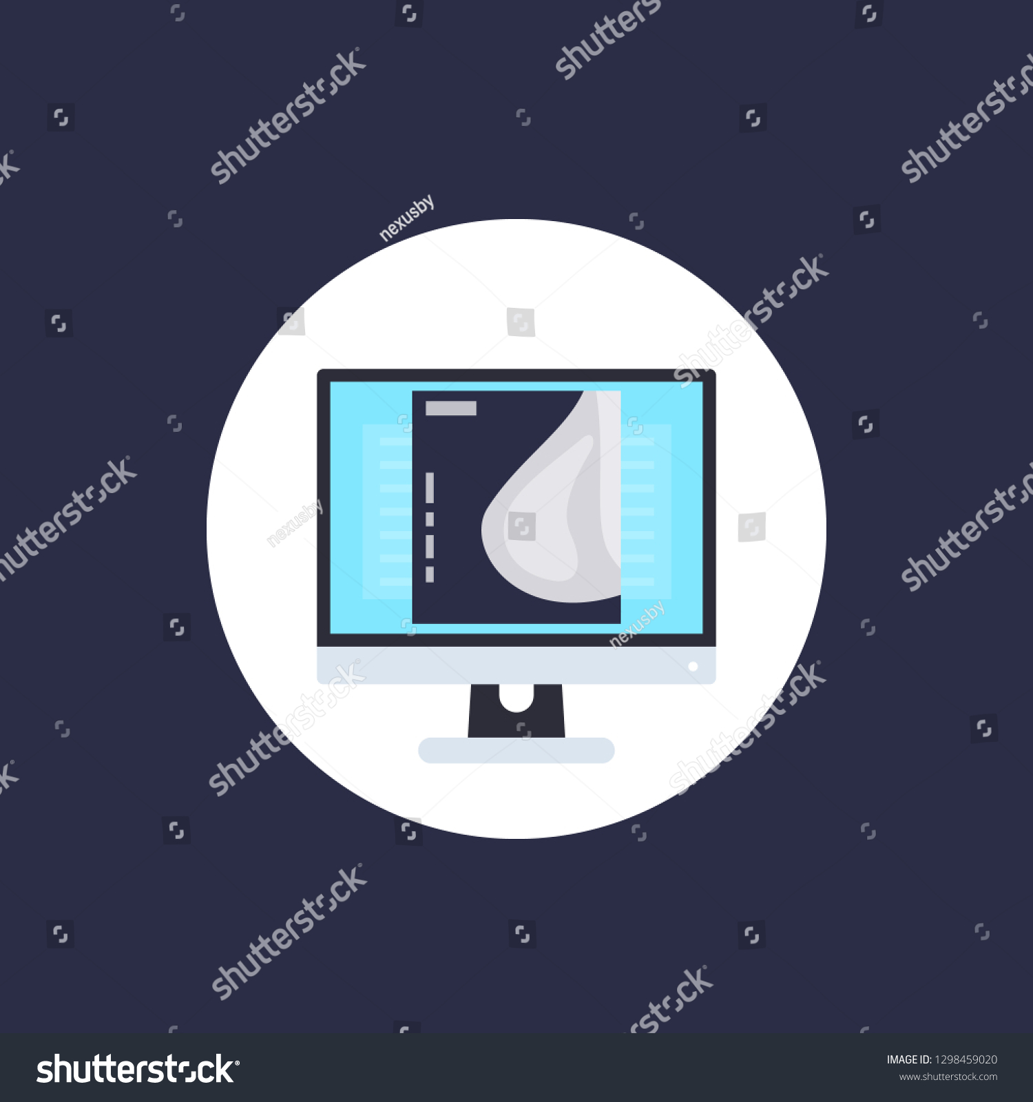 Mammogram Mammography Vector Stock Vector (Royalty Free) 1298459020 ...