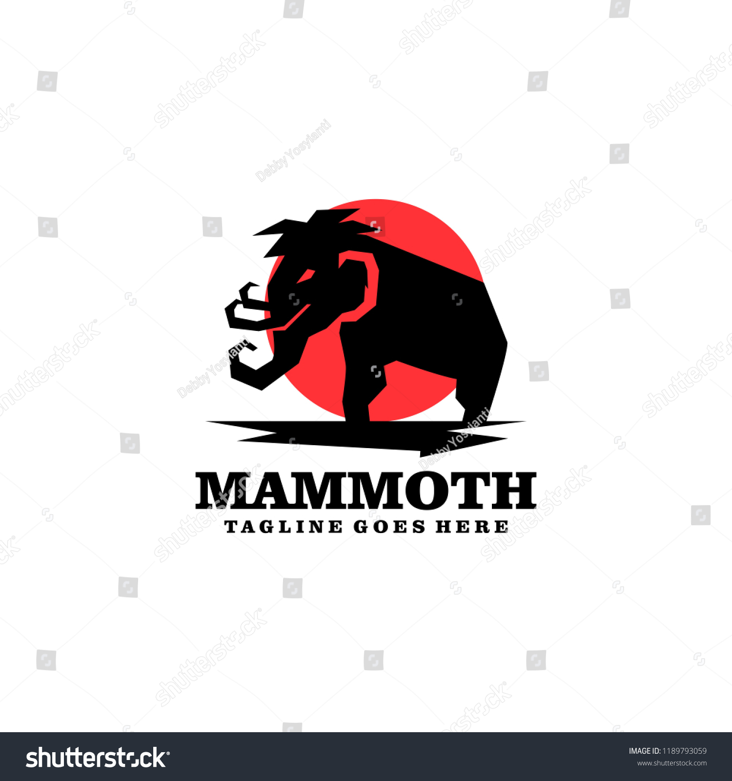 Mammoth Logo Design Stock Vector (Royalty Free) 1189793059