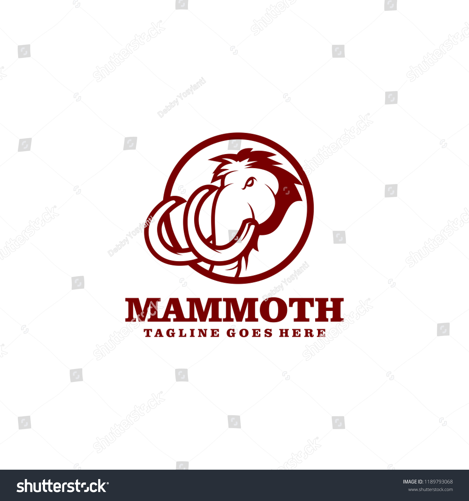 Mammoth Logo Design Stock Vector (Royalty Free) 1189793068