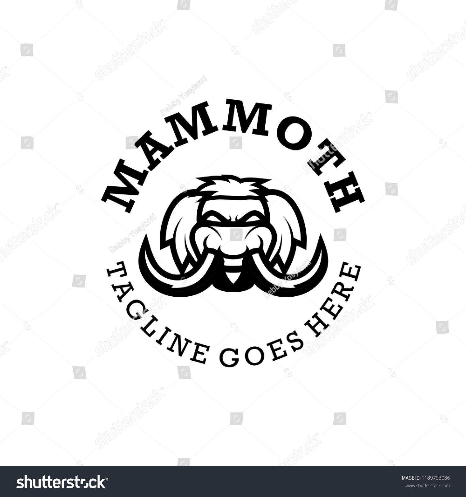 Mammoth Logo Design Stock Vector (Royalty Free) 1189793086