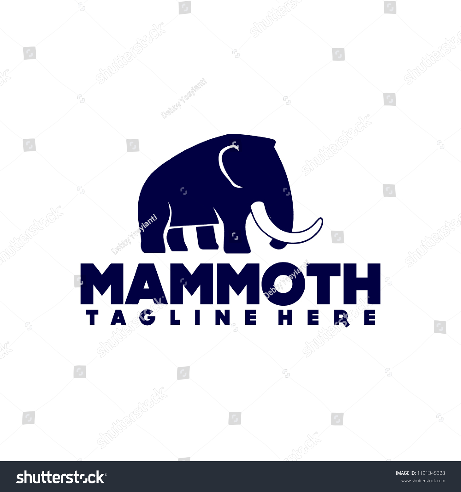 Mammoth Logo Design Stock Vector (Royalty Free) 1191345328