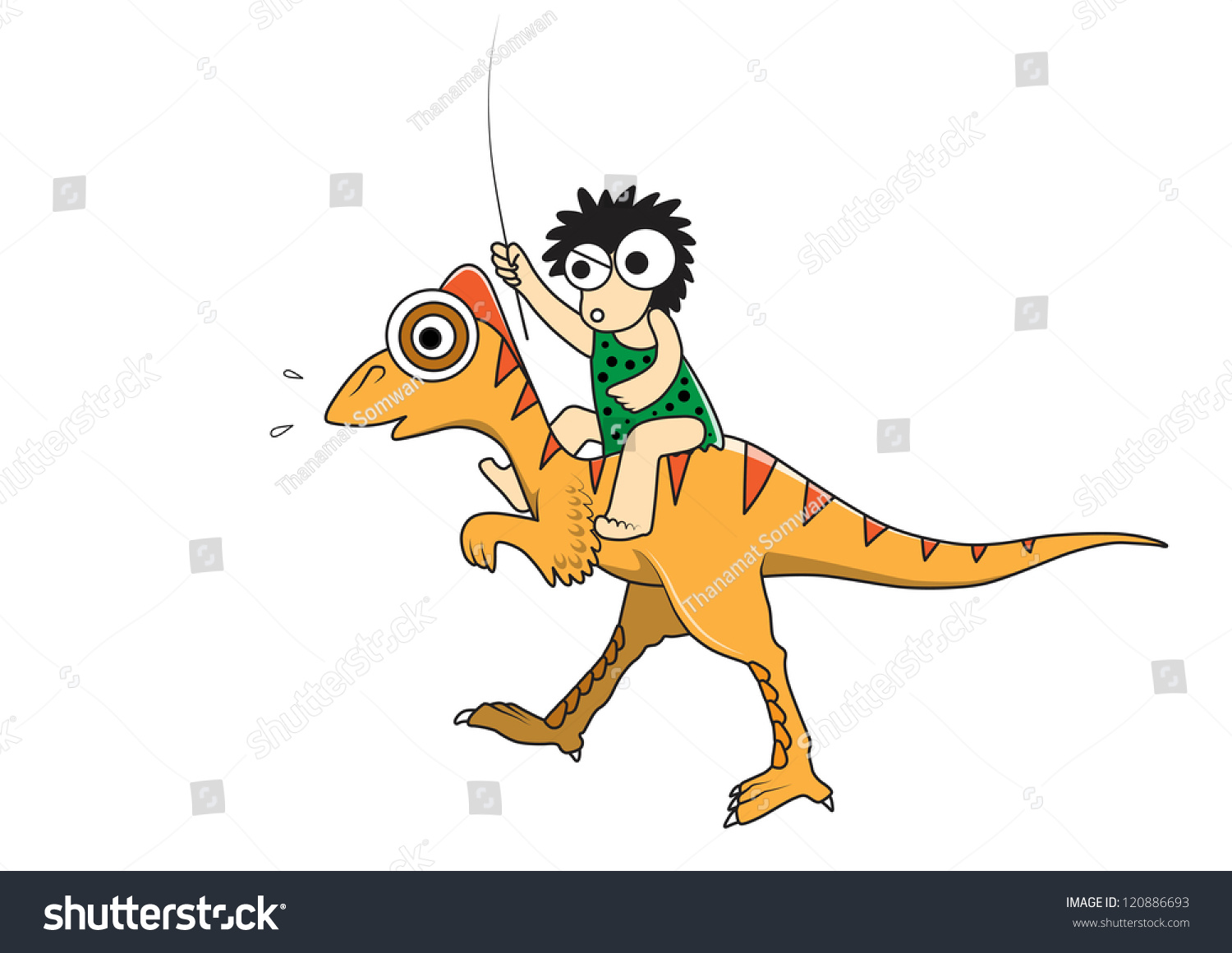 Man Dinosaur Vector Cartoon Stock Vector (Royalty Free) 120886693