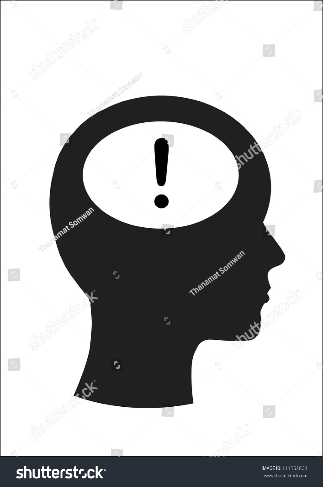 Man Thinking Symbol Exclamation Stock Vector (Royalty Free) 111552803