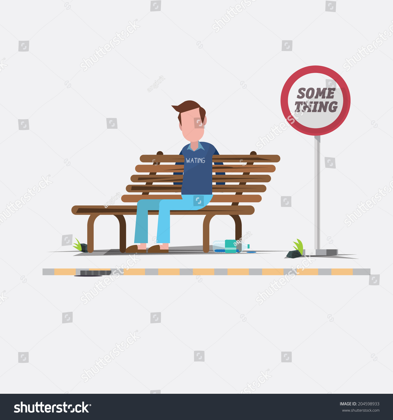 Man Waiting Something Vector Illustration Stock Vector (Royalty Free ...