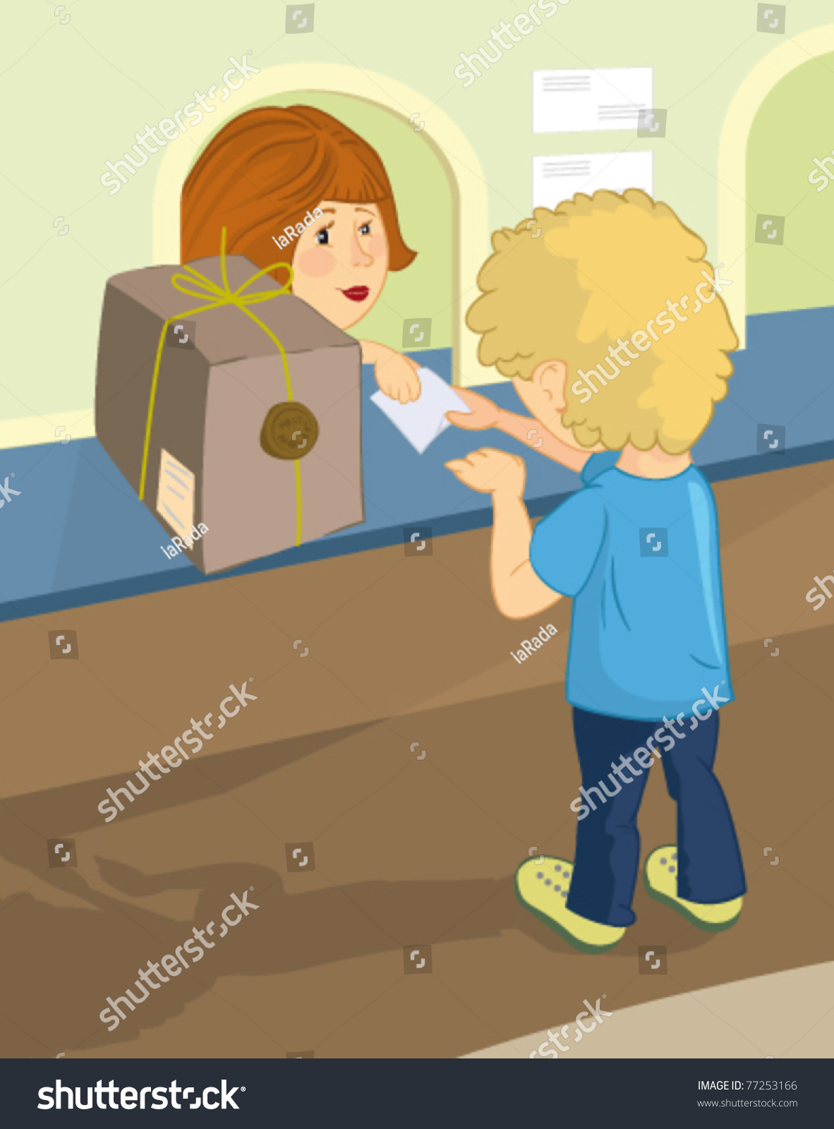 Man Post Office Stock Vector (Royalty Free) 77253166