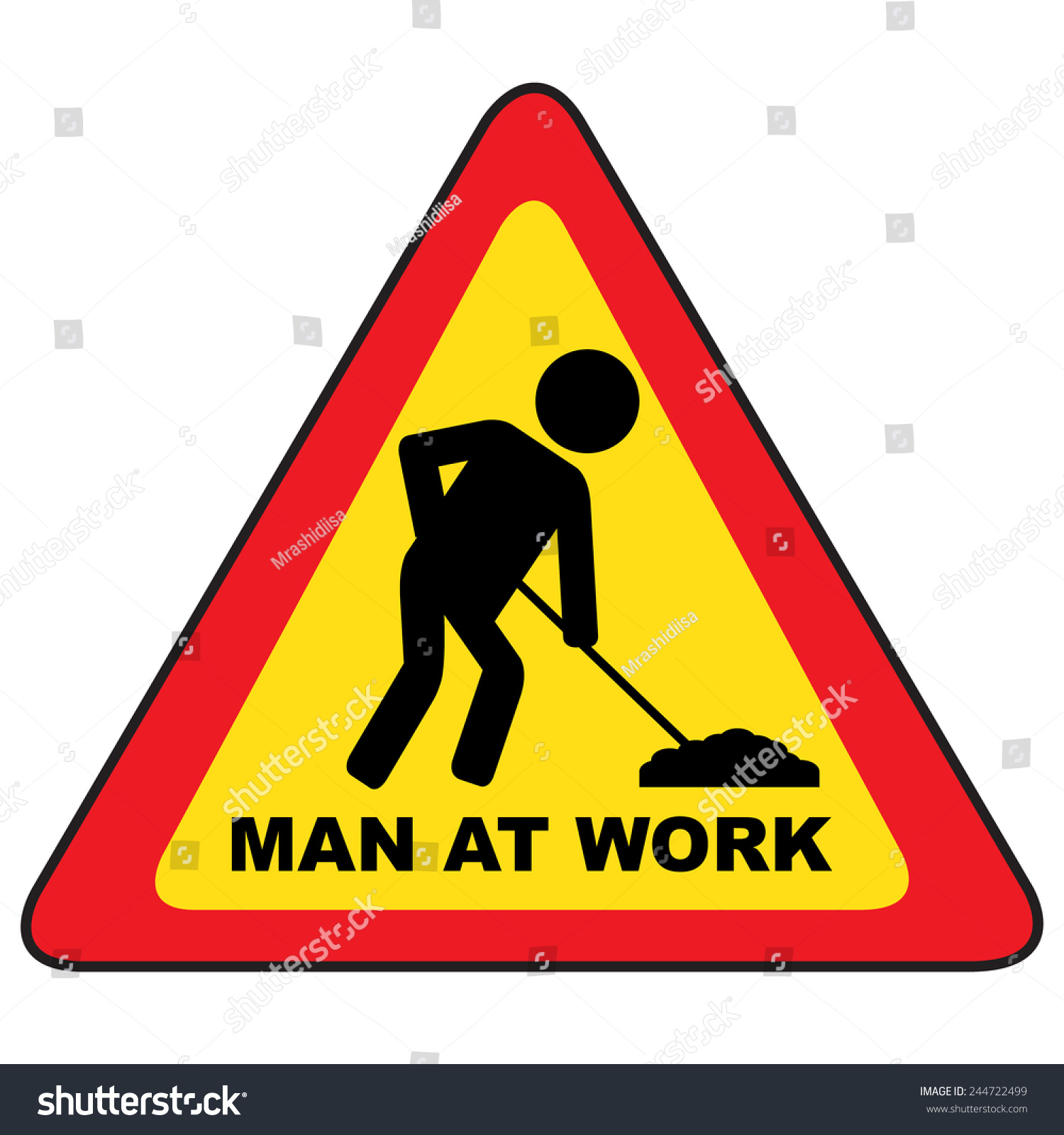 Man At Work Logo Men Work Signvector Illustration Stock Vector