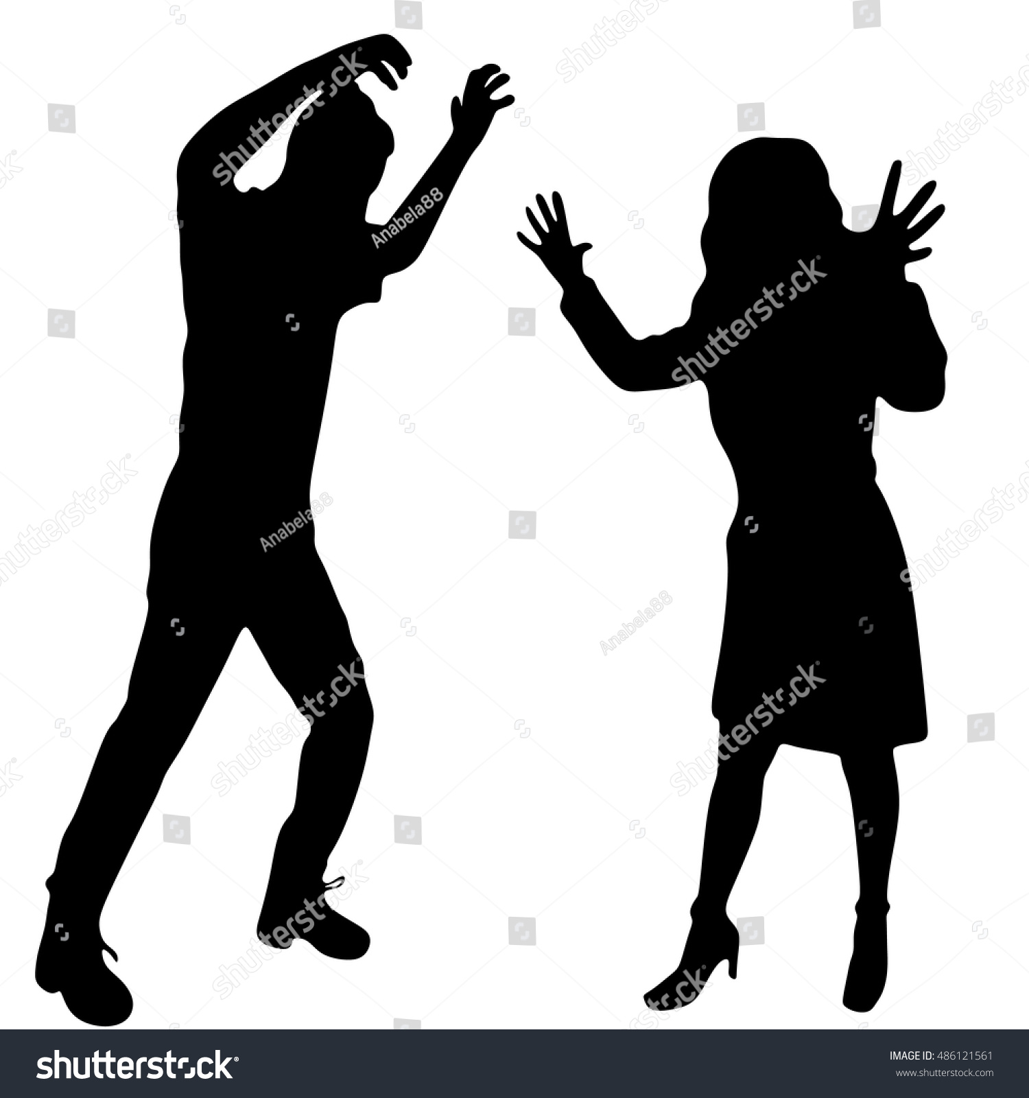 Man Attack Woman Stock Vector (Royalty Free) 486121561