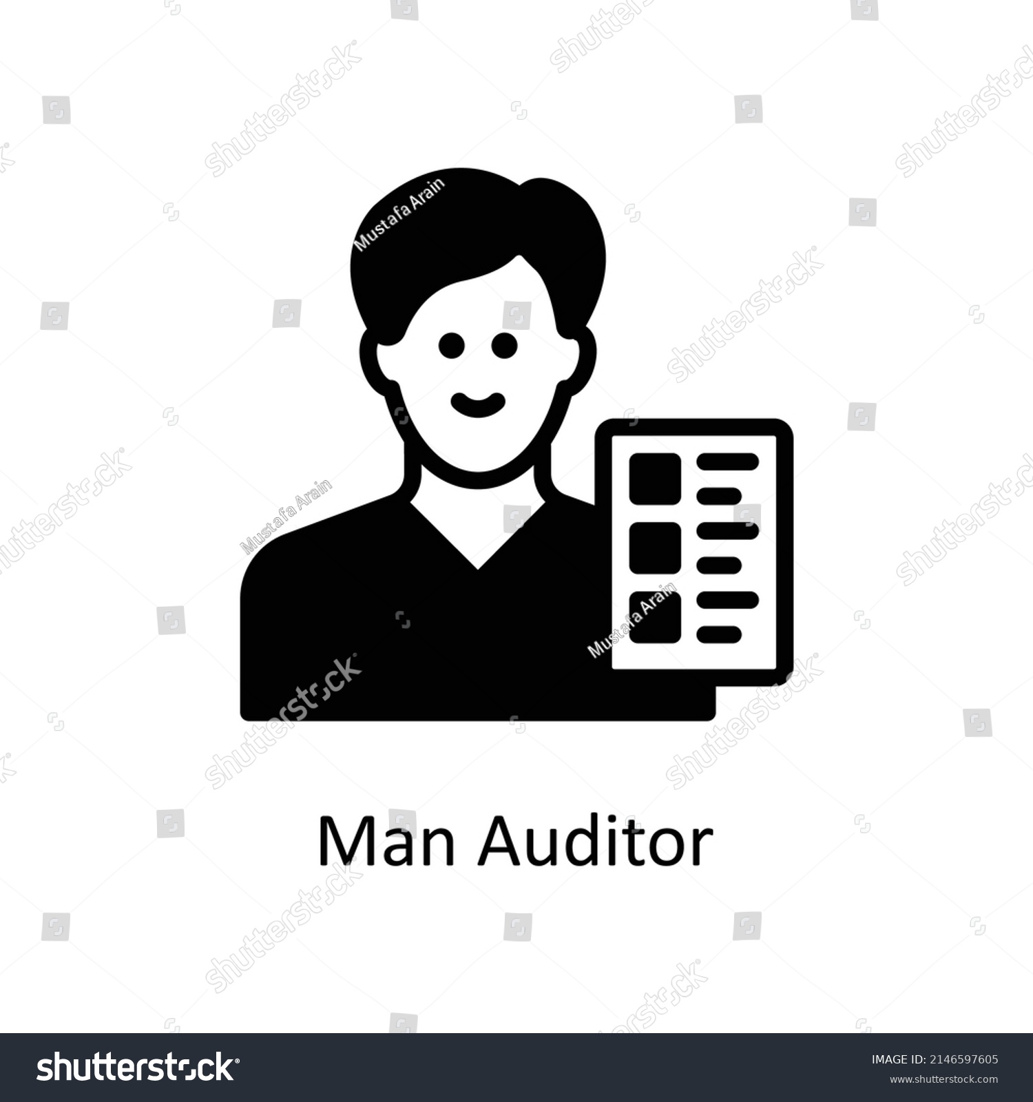 Man Auditor Vector Solid Icons Your Stock Vector (Royalty Free ...