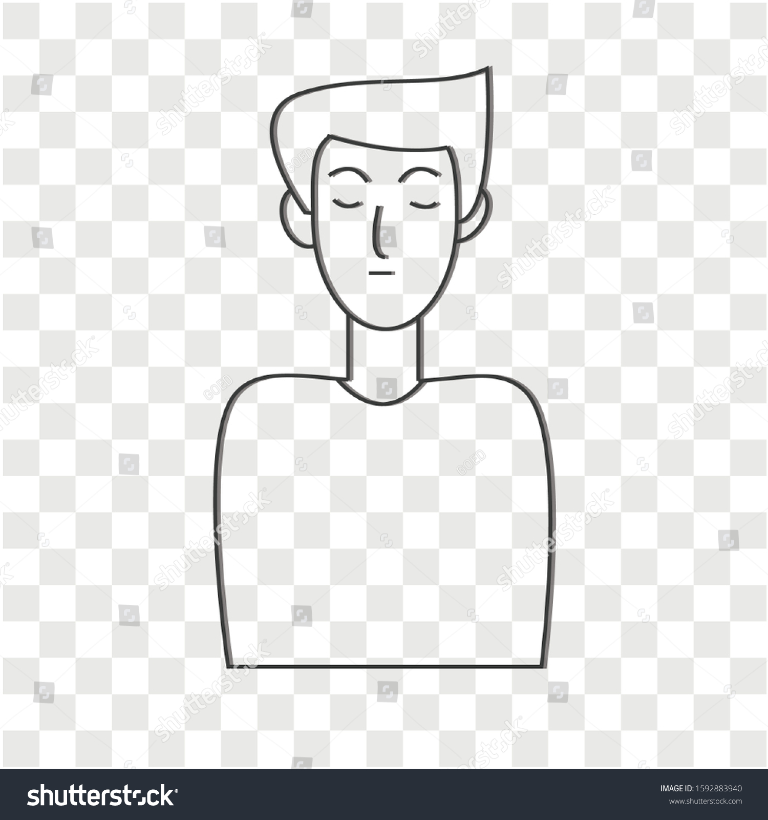 Man Avatar On Transparency Background Creative Stock Vector (Royalty ...