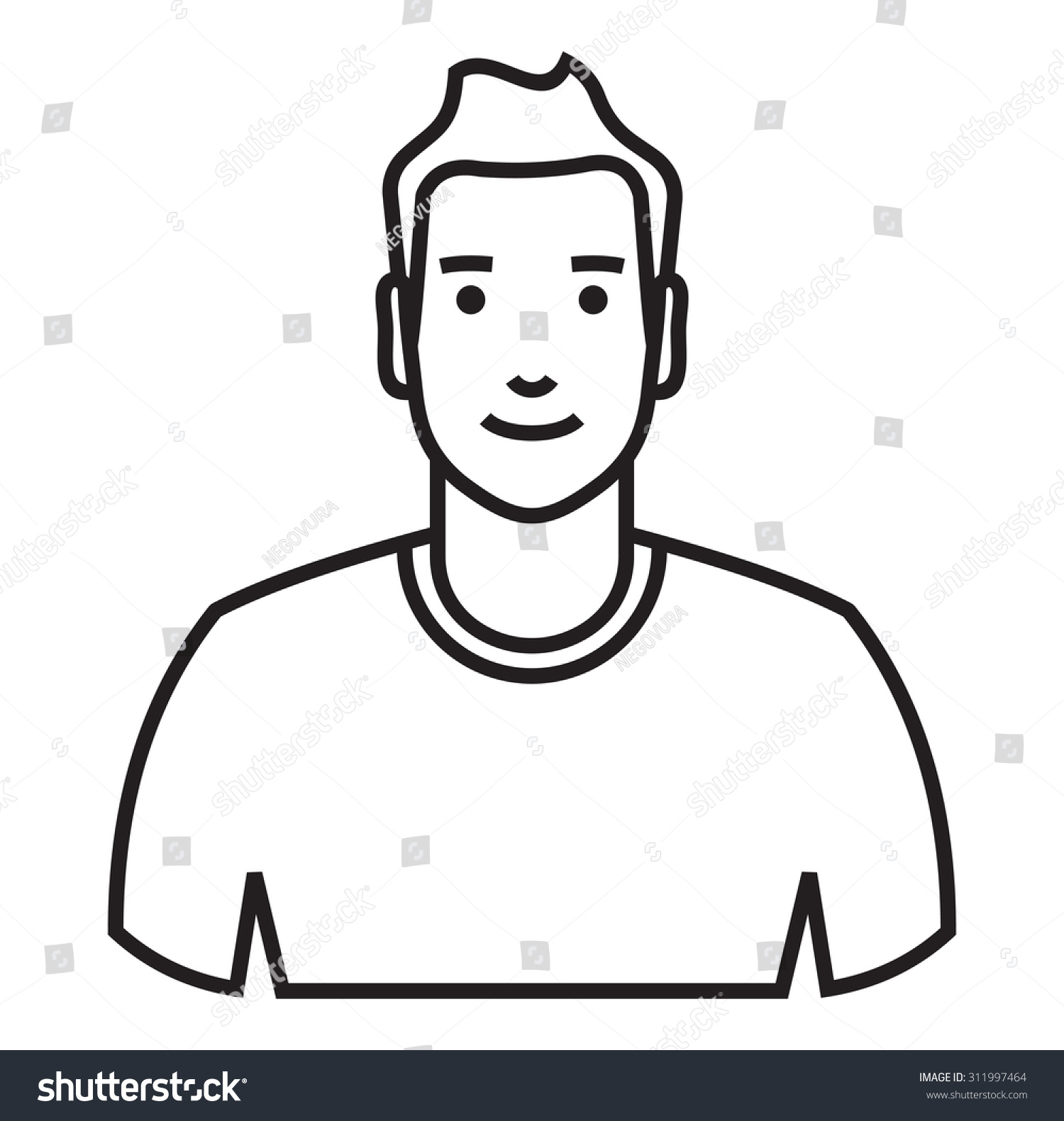 Man Avatar Outline Vector Icon Stock Vector (Royalty Free) 311997464 ...