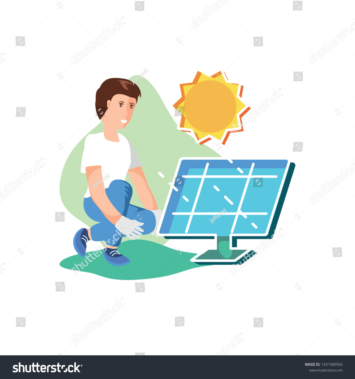 Man Avatar Solar Panel Design Stock Vector (Royalty Free) 1431589565 ...