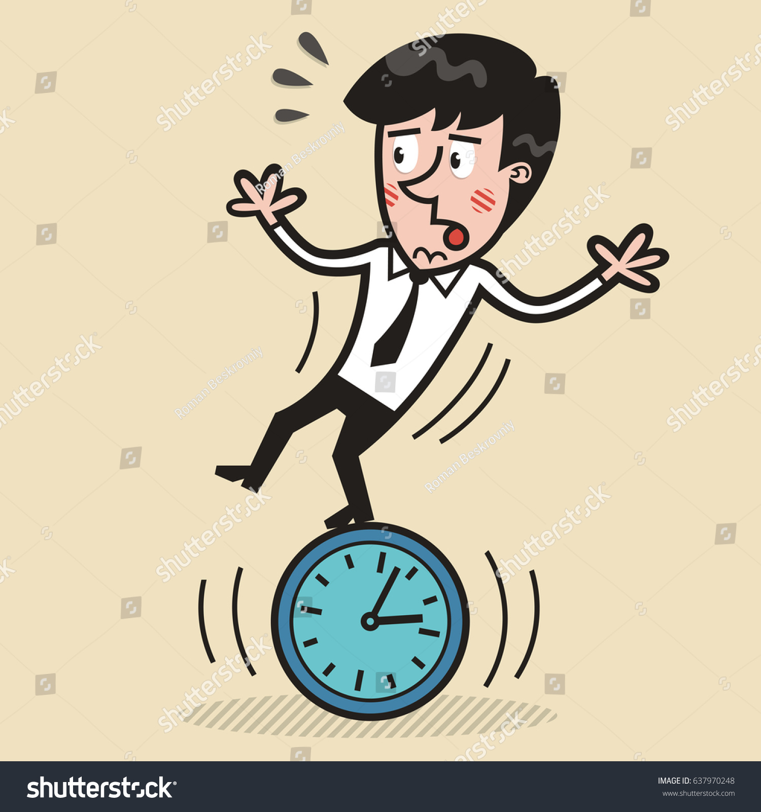 Man Balancing On Clock Stock Vector (Royalty Free) 637970248 | Shutterstock