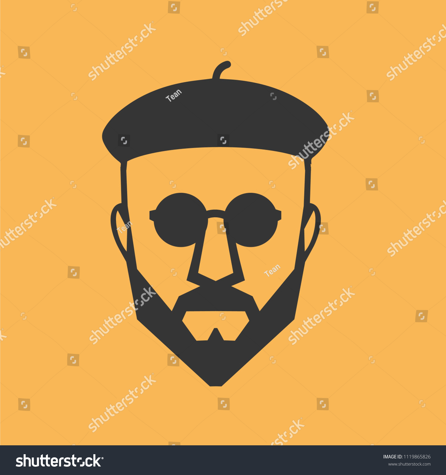 Man Beret Glasses Stock Vector (Royalty Free) 1119865826 | Shutterstock