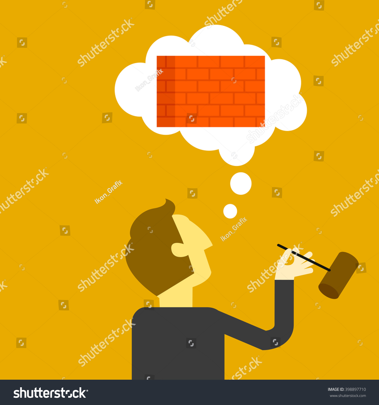 Man Breaking Wall Stock Vector (Royalty Free) 398897710 | Shutterstock