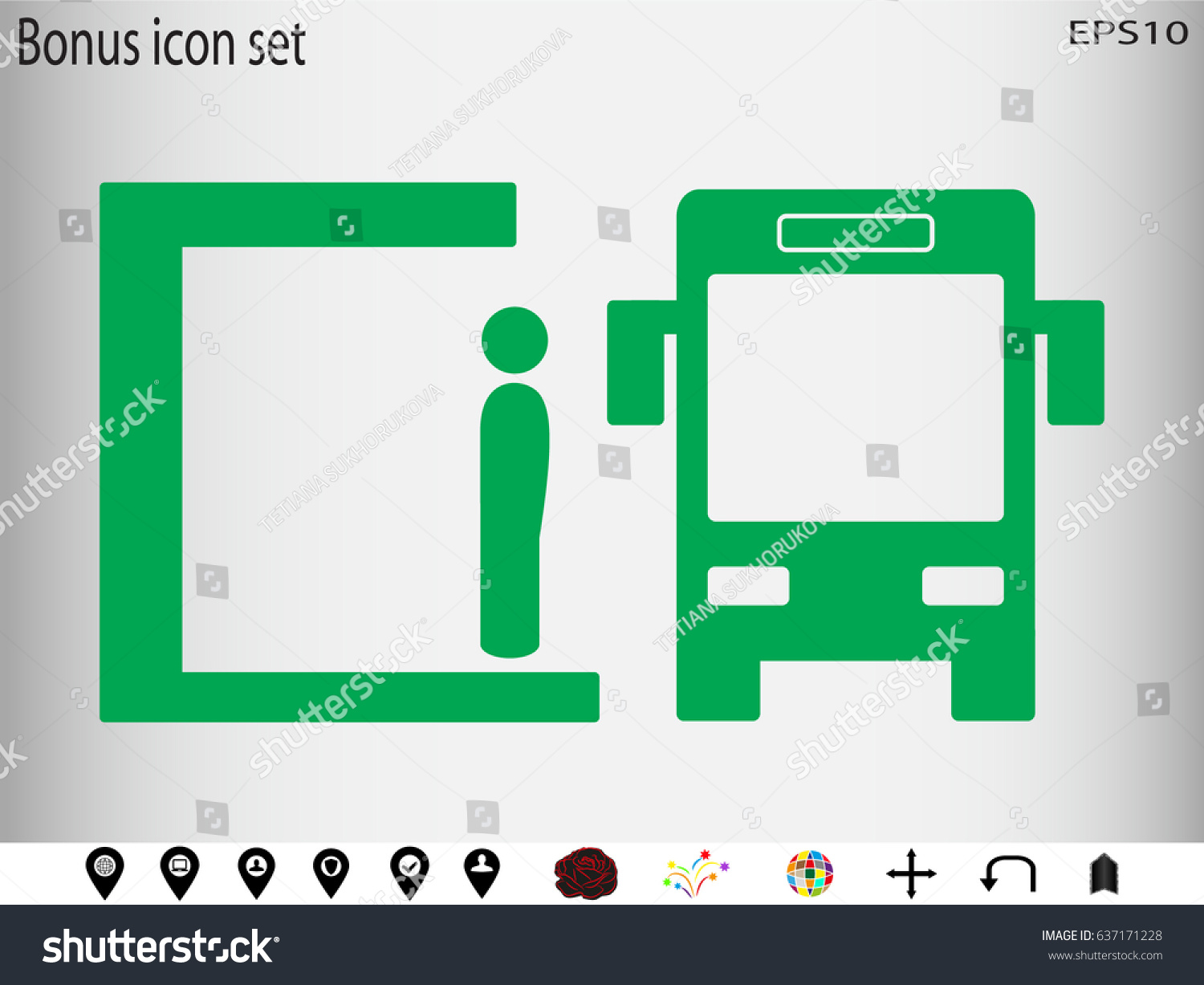 Man Bus Icon Vector Illustration Eps10 Stock Vector (Royalty Free ...