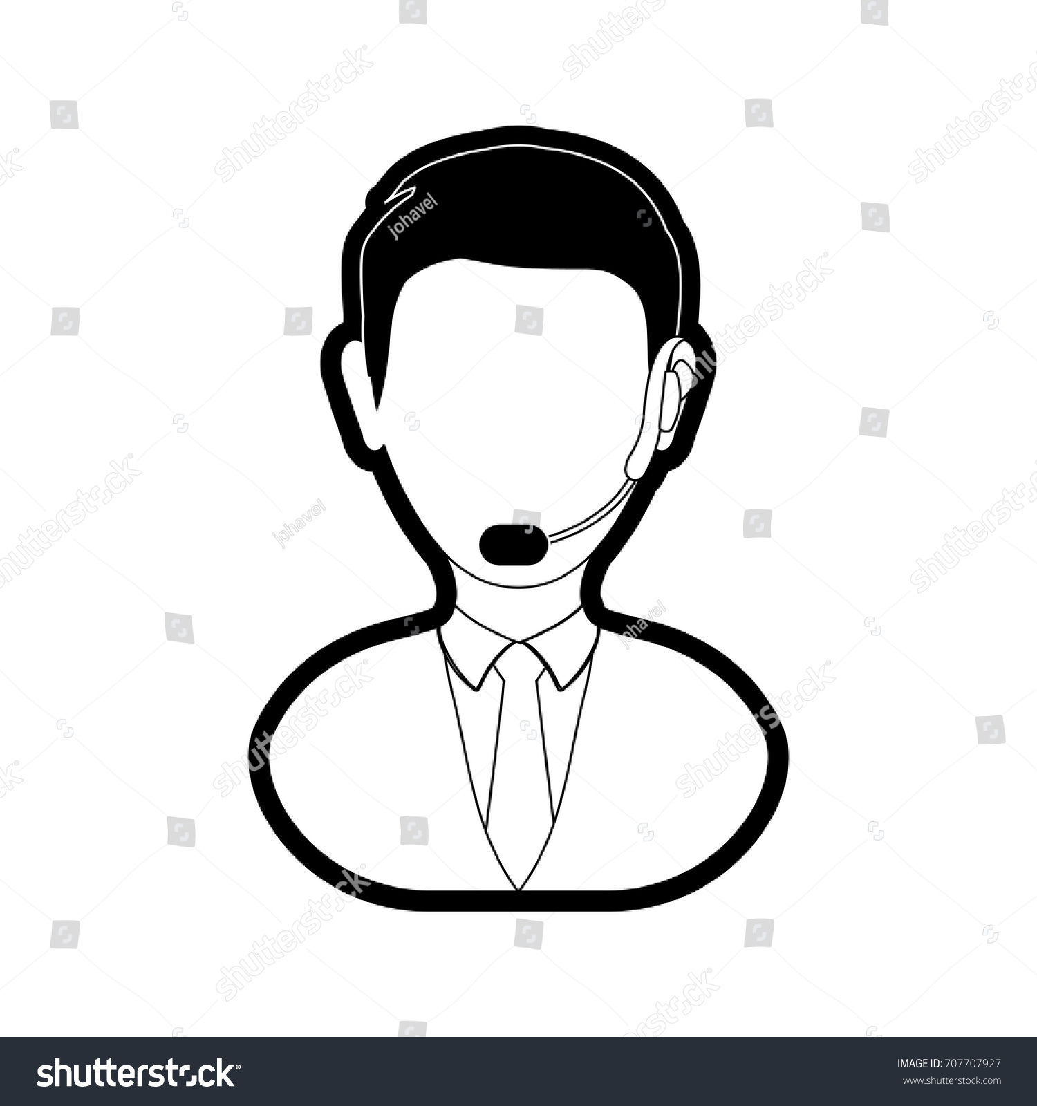 Man Call Center Vector Illustration Stock Vector (Royalty Free) 707707927
